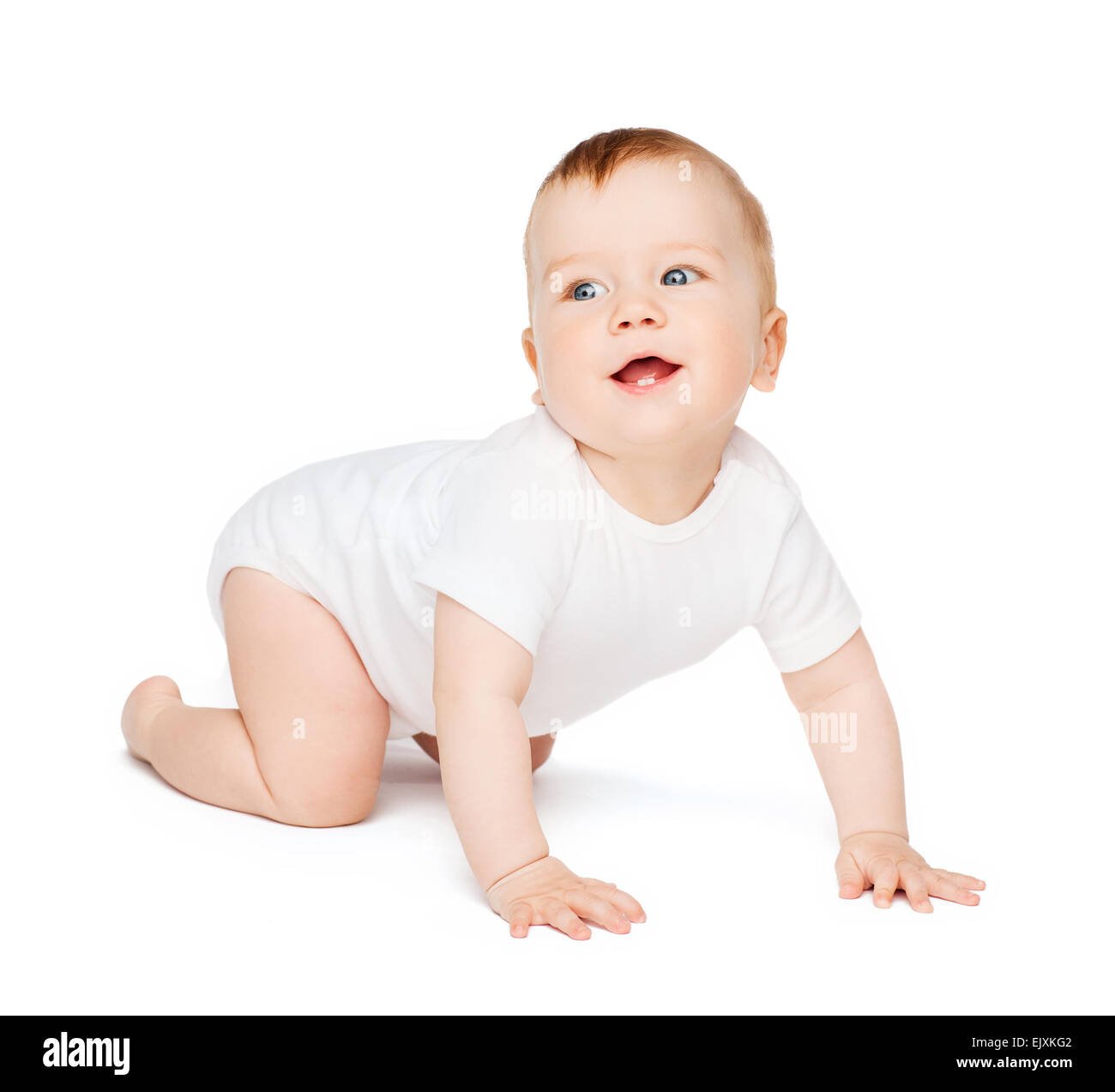 crawling smiling baby looking up Stock Photo - Alamy