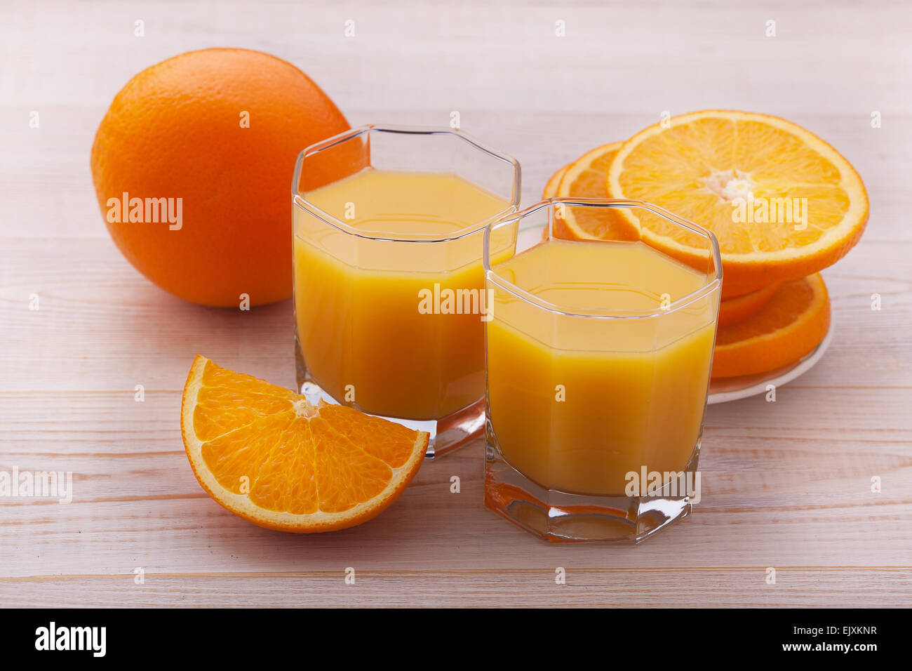 Glass of freshly pressed orange juice Stock Photo - Alamy