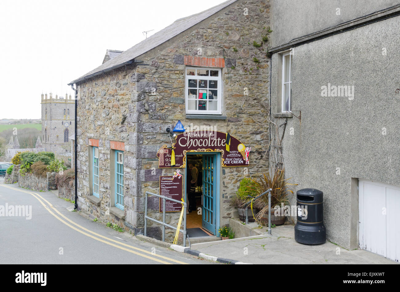 Chapel Chocolate and Ice Cream shop in the Welsh city of St Davids ...