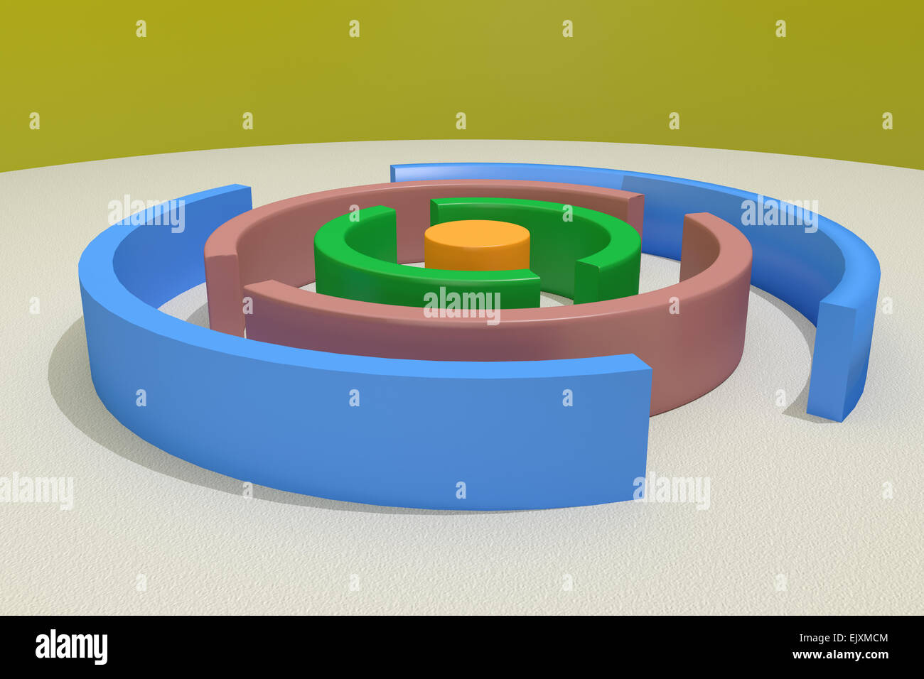 3d rendering of a circular colored maze Stock Photo - Alamy