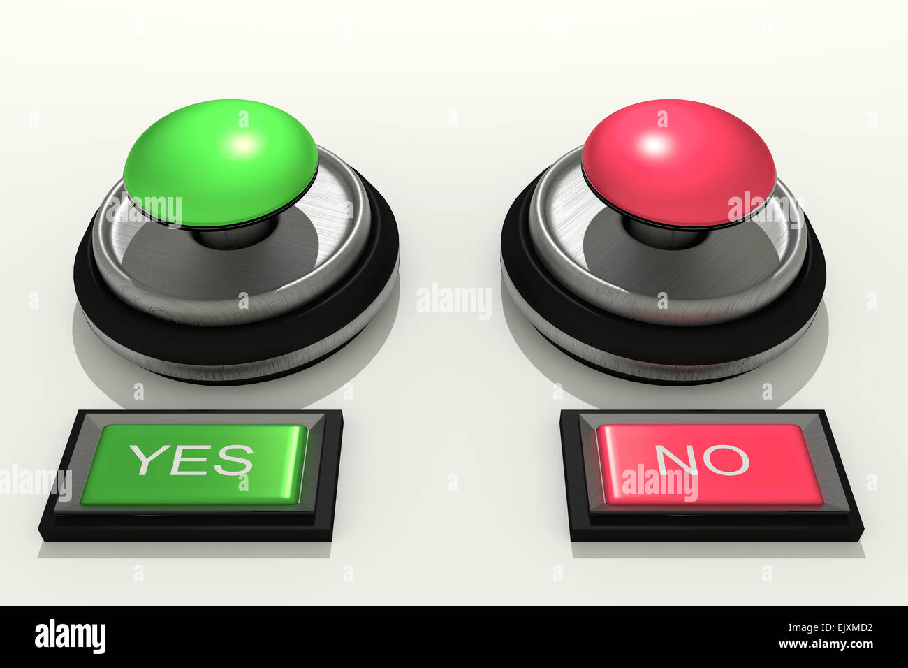 3d rendering of an yes and no switch Stock Photo - Alamy