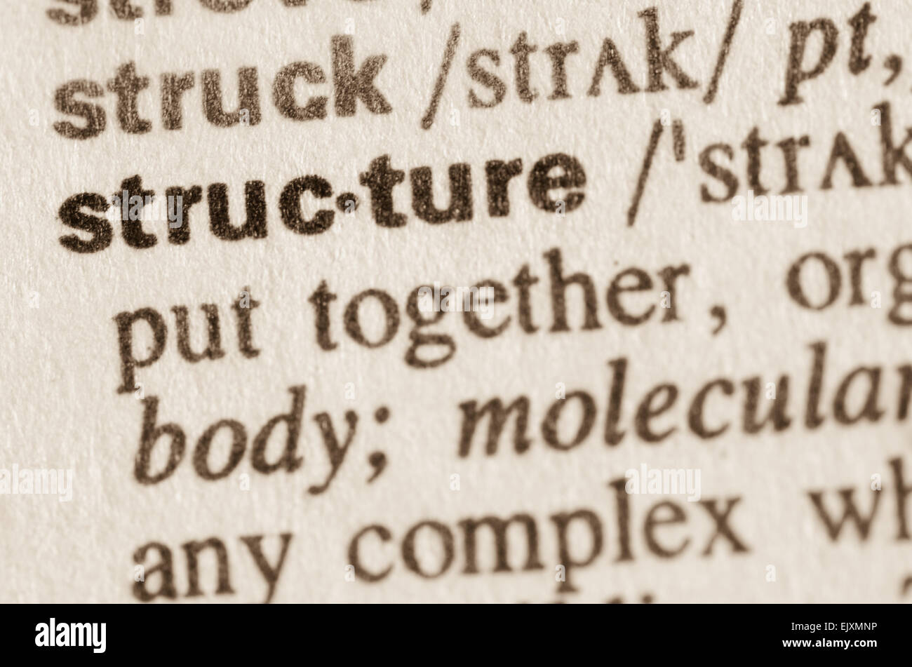 Definition of word structure in dictionary Stock Photo - Alamy
