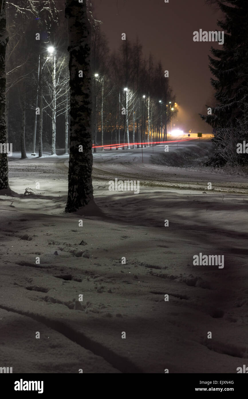 First snow in a city Stock Photo - Alamy
