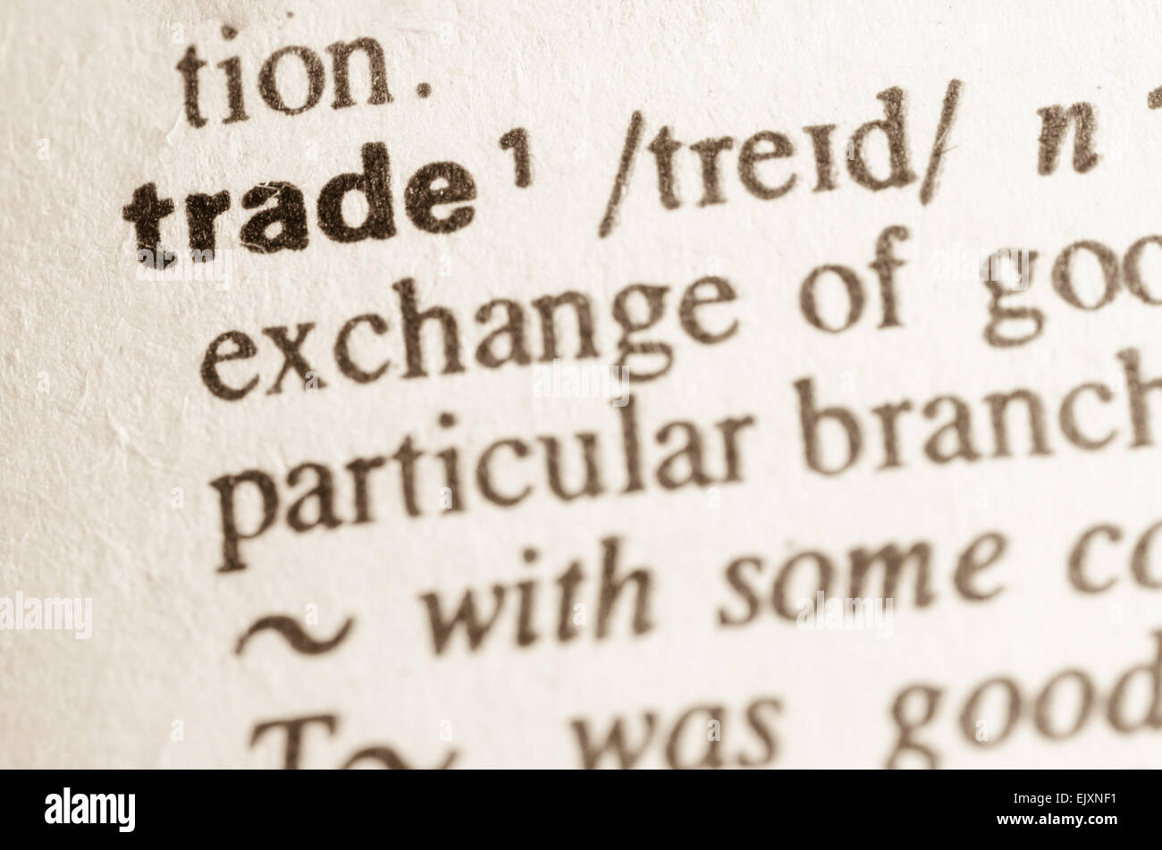 Trade word meaning business commerce hi-res stock photography and ...