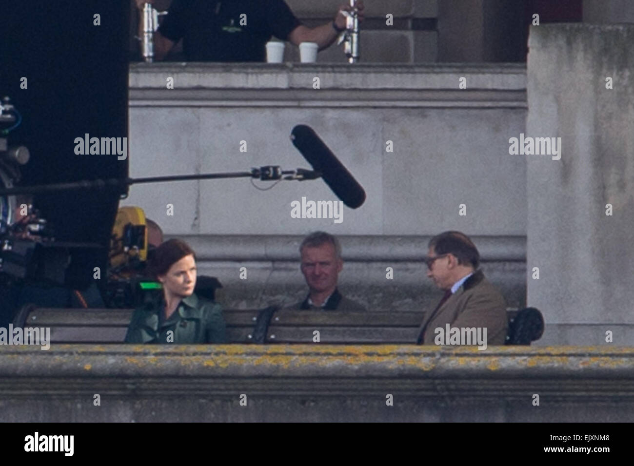 Filming takes place on location in London on the set of 'Mission ...
