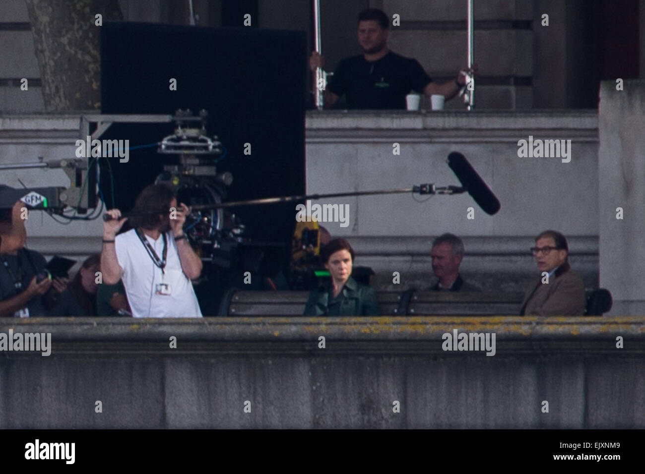 Filming takes place on location in London on the set of 'Mission ...