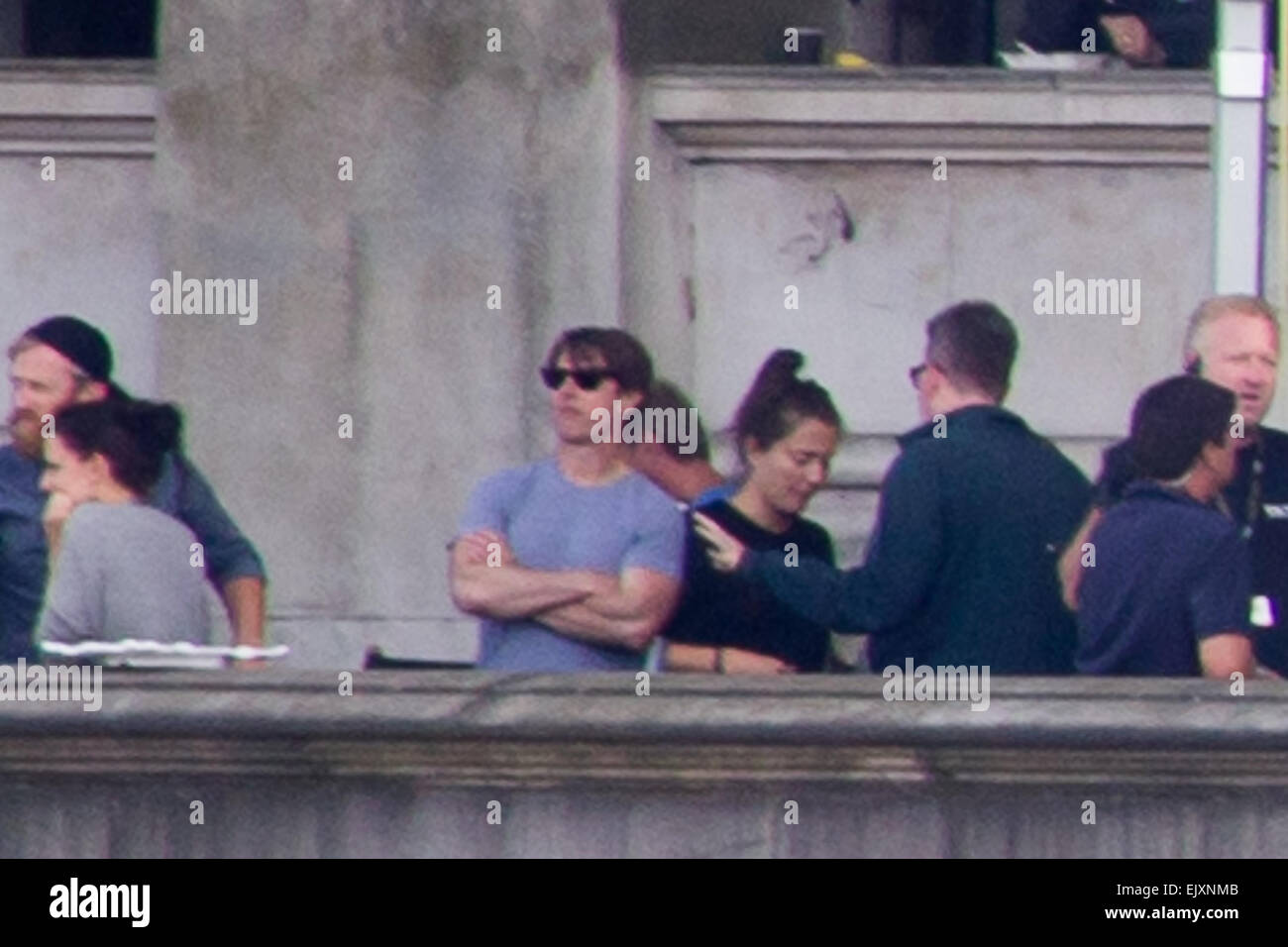 Filming takes place on location in London on the set of 'Mission ...