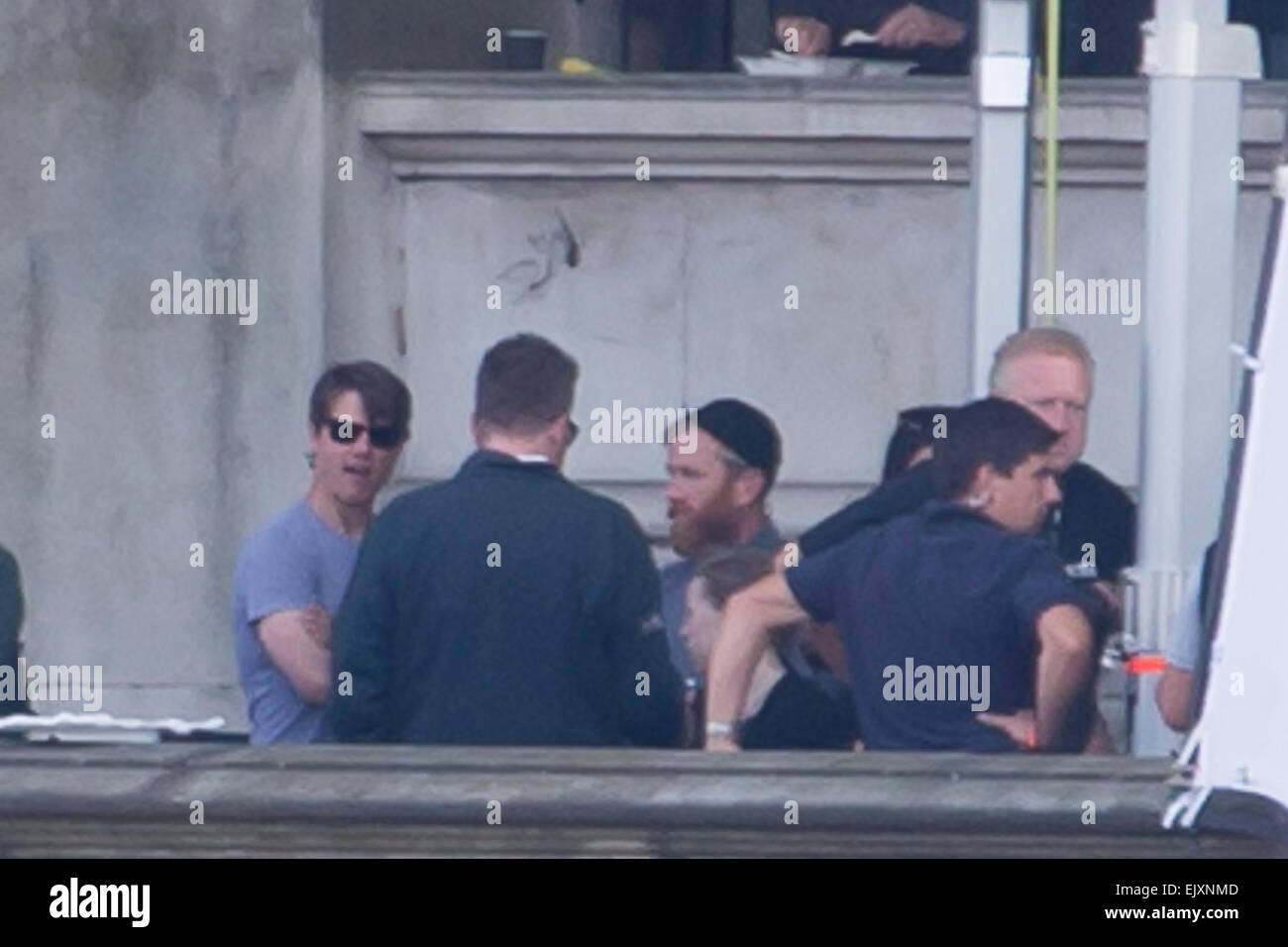 Filming takes place on location in London on the set of 'Mission ...