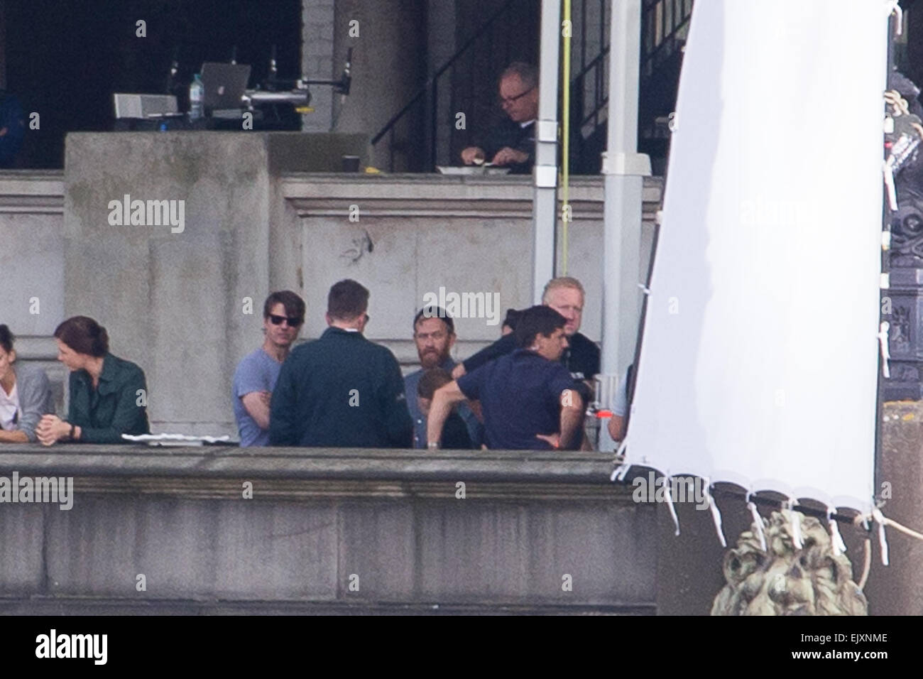 Filming takes place on location in London on the set of 'Mission ...