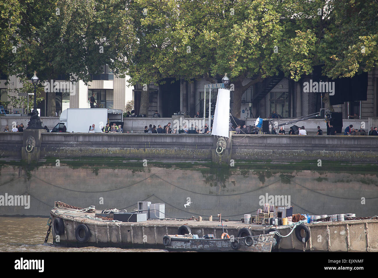 Filming takes place on location in London on the set of 'Mission ...