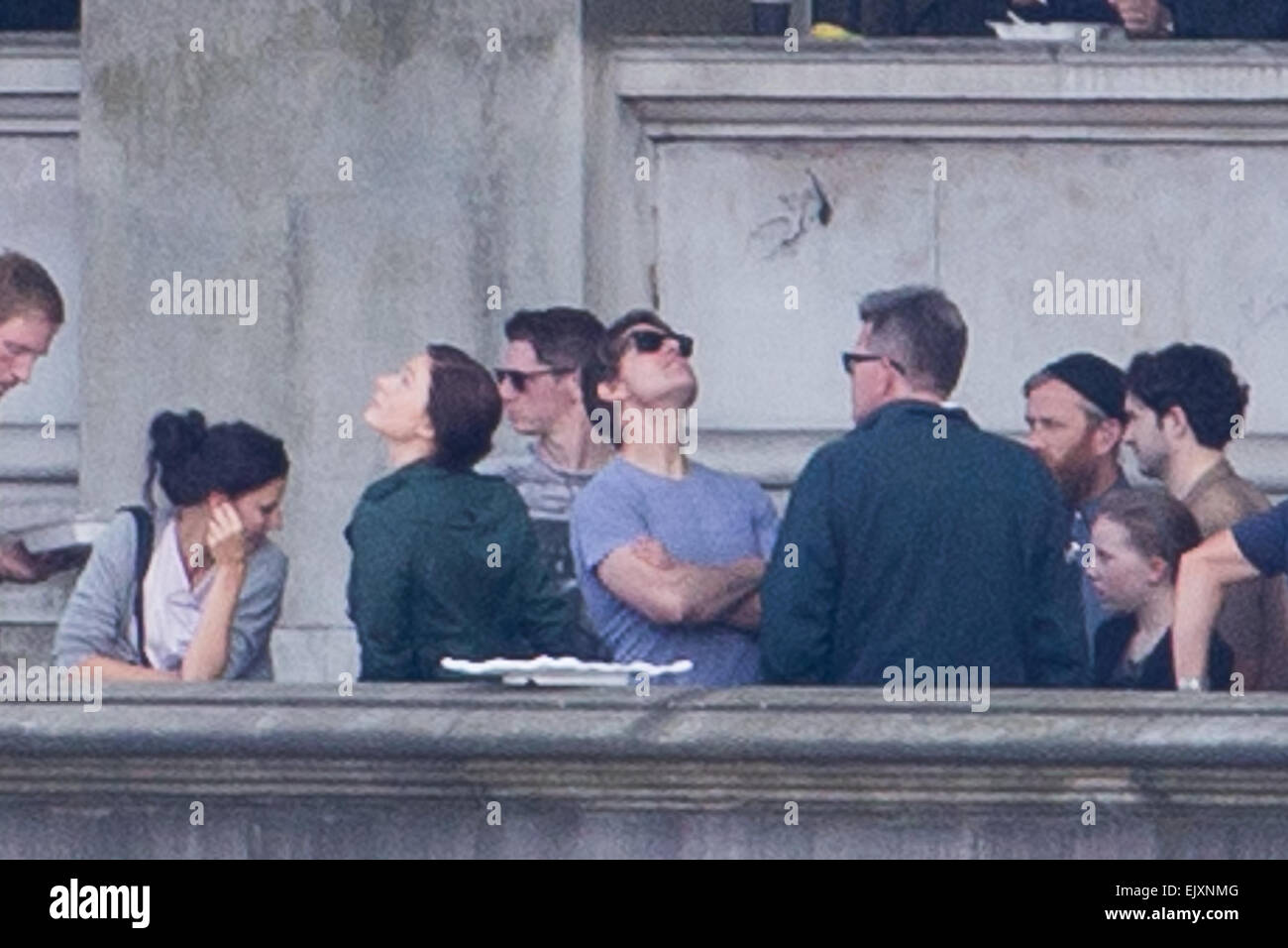 Filming takes place on location in London on the set of 'Mission ...