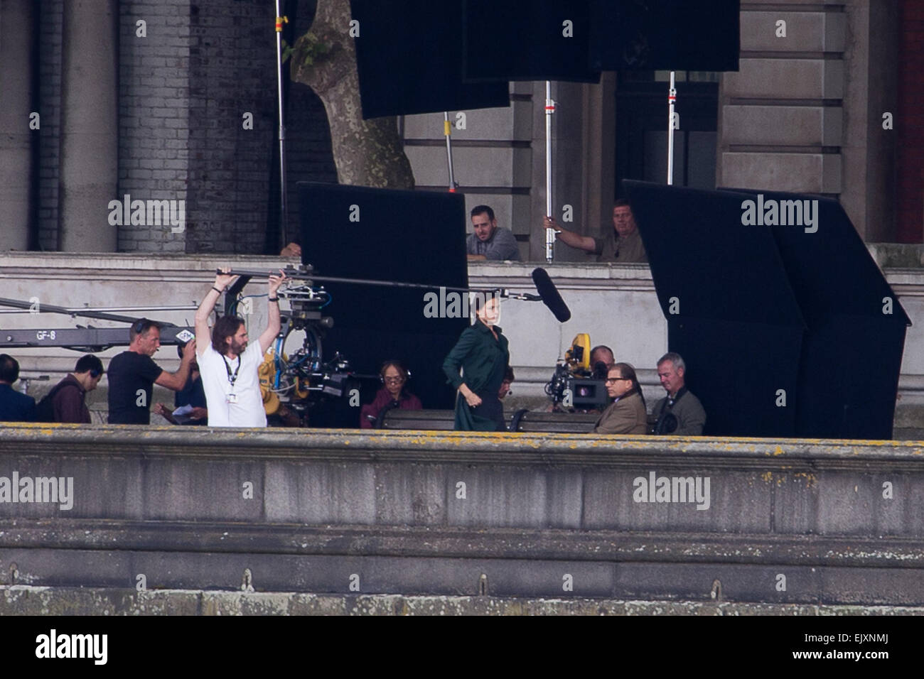 Filming takes place on location in London on the set of 'Mission ...