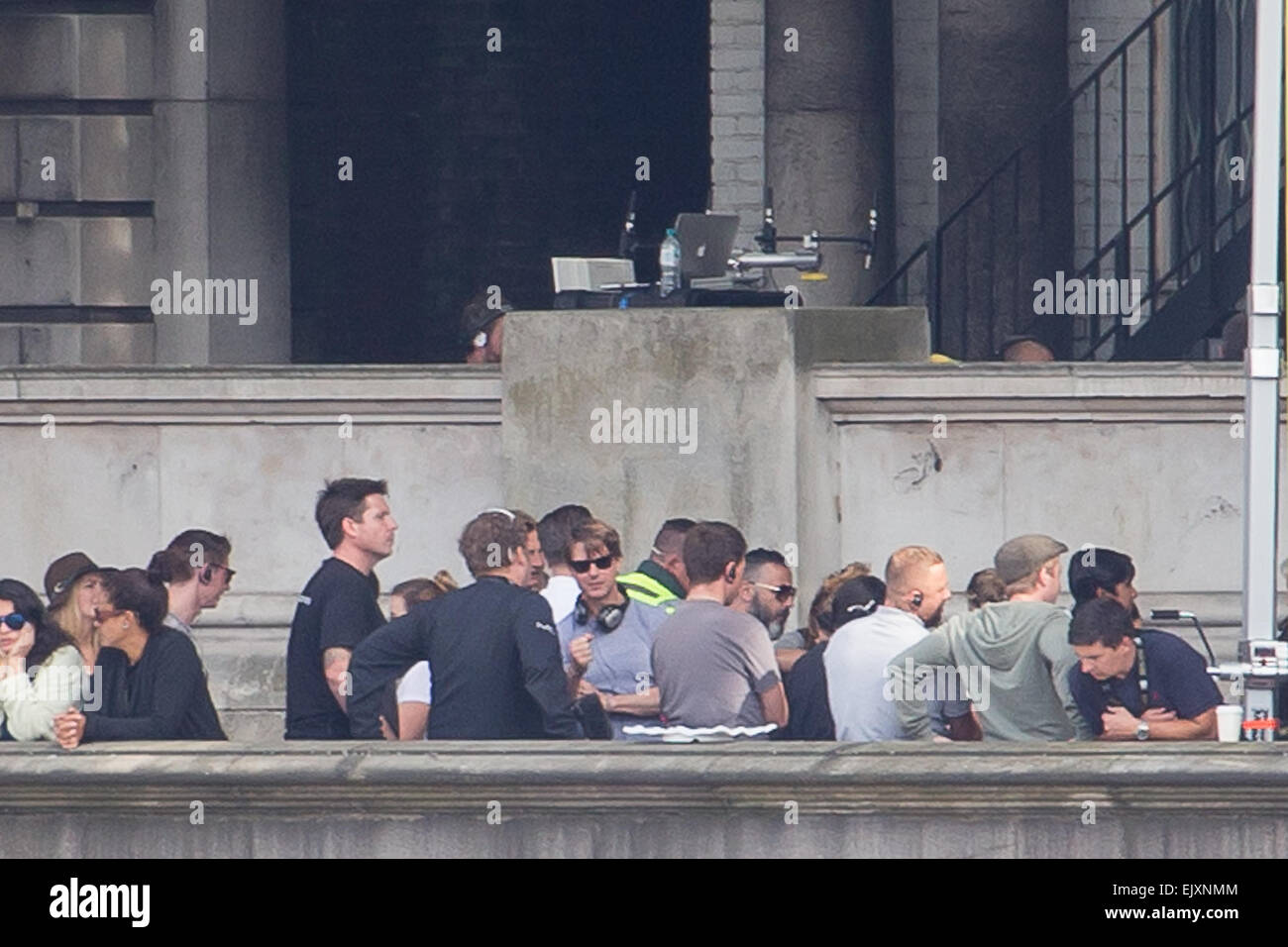 Filming takes place on location in London on the set of 'Mission ...