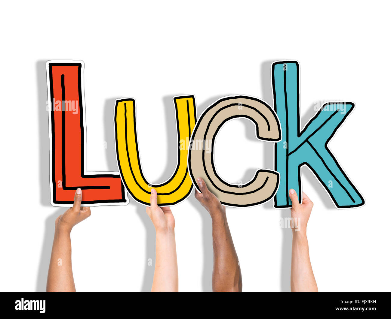 Luck Lucky Blessed Hands Holding White Background Concept Stock Photo ...