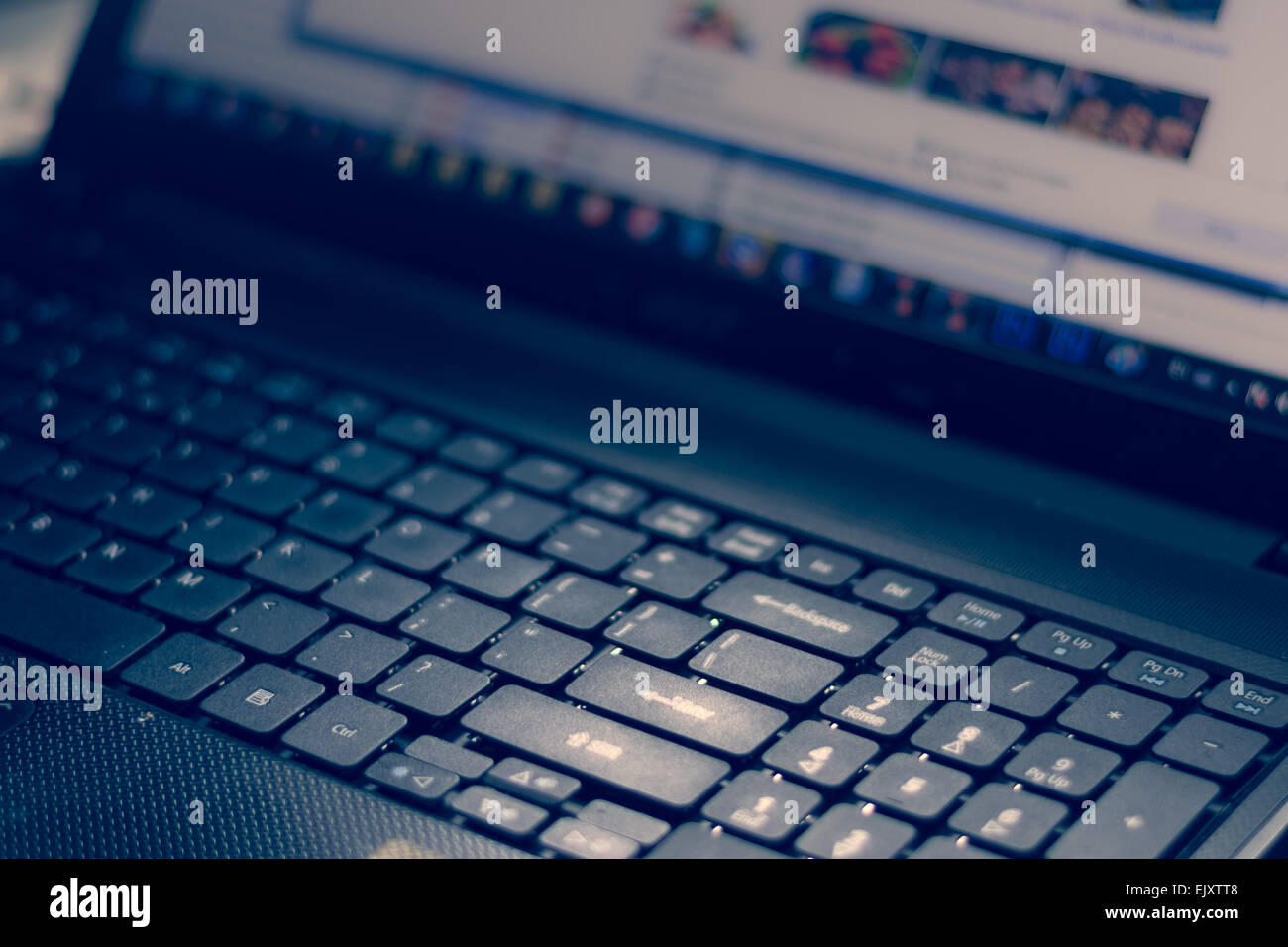 Computer keyboard close-up with empty space Stock Photo - Alamy