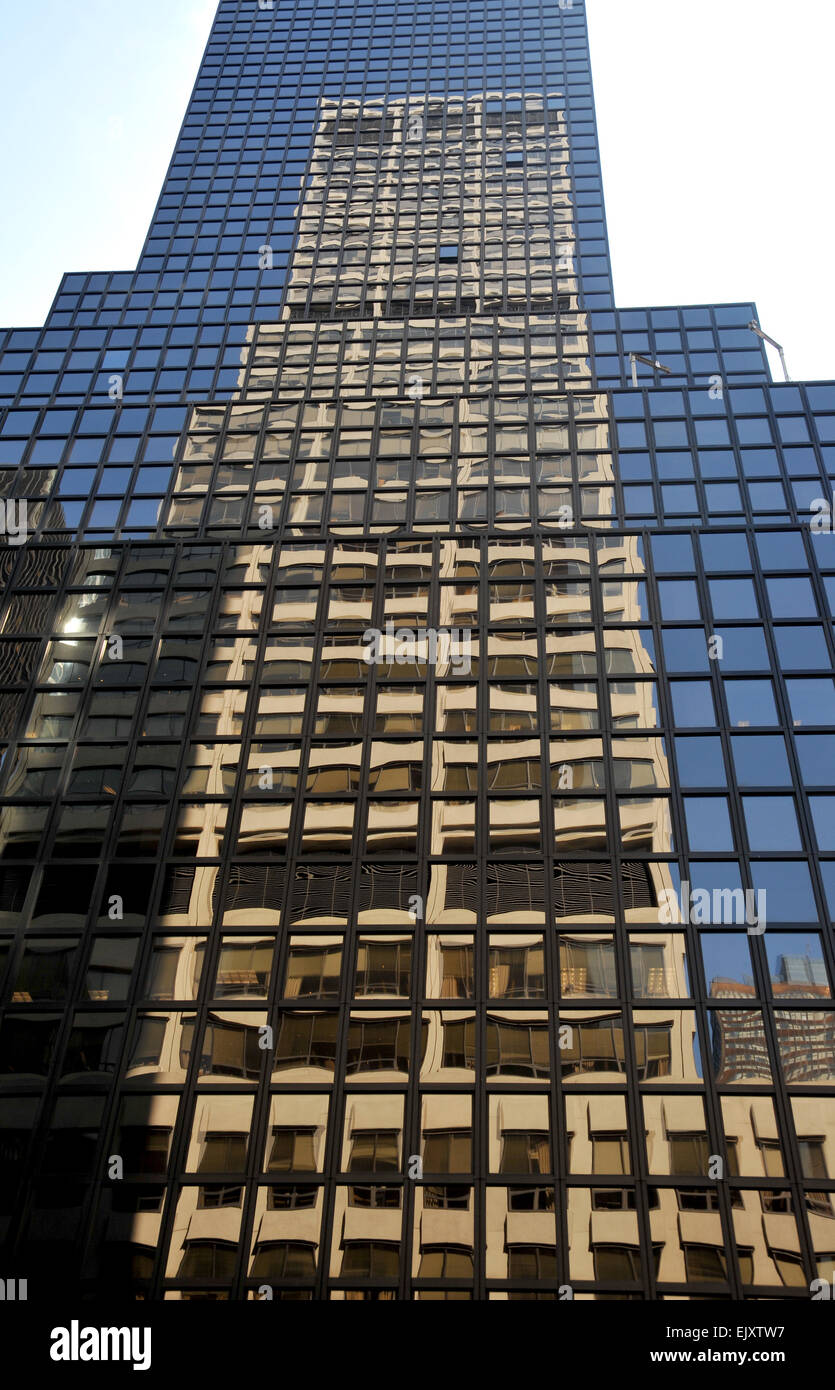 Skyscraper reflection, New York City, USA Stock Photo - Alamy