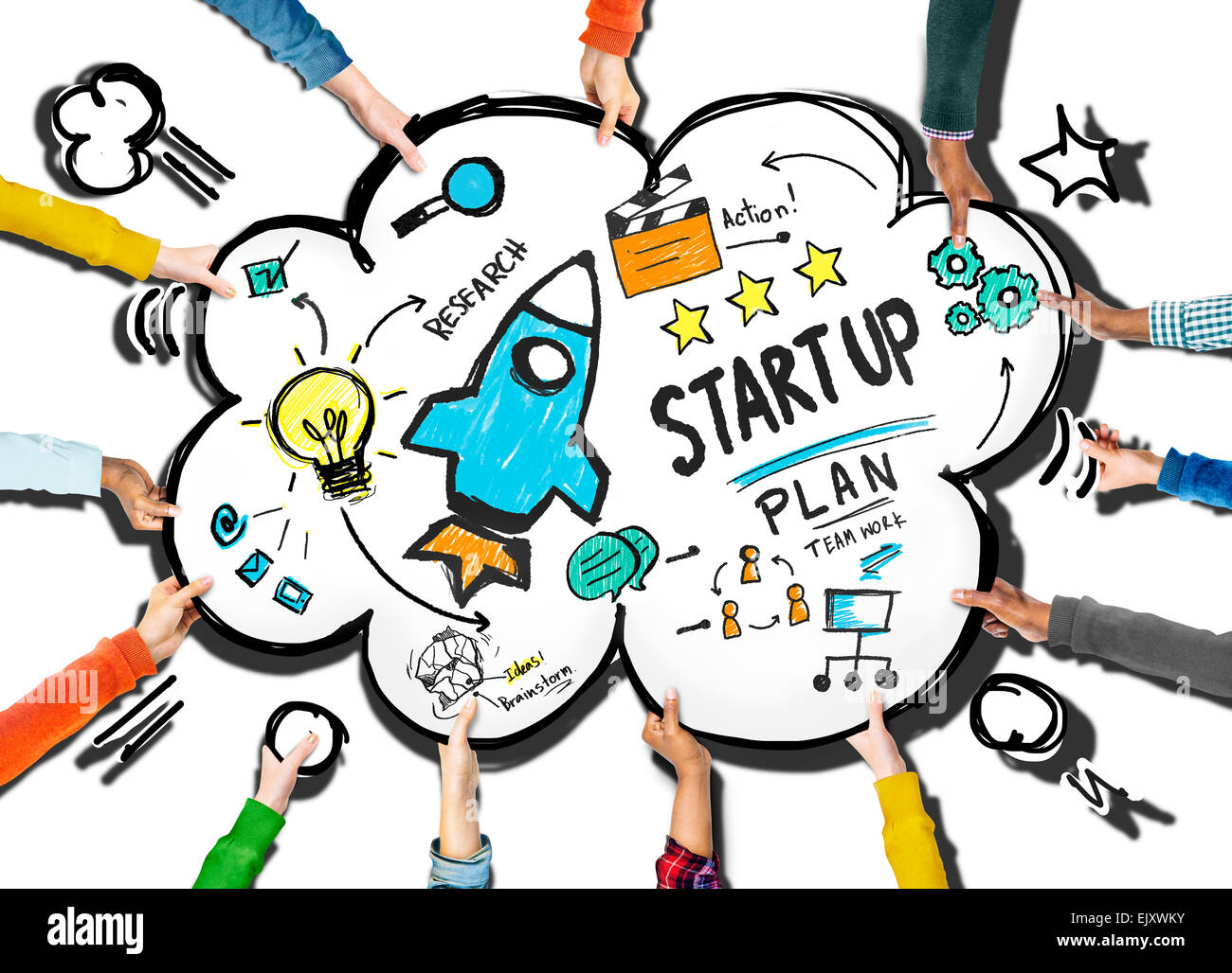 Start Up Business Launch Success Team Support Concept Stock Photo - Alamy