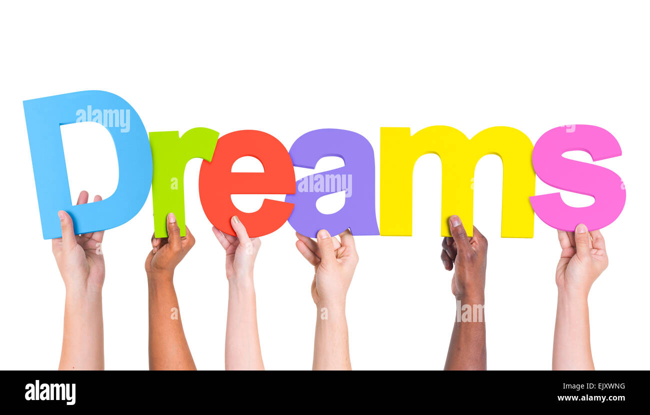 Multiethnic Group of Hands Holding Dreams Stock Photo - Alamy