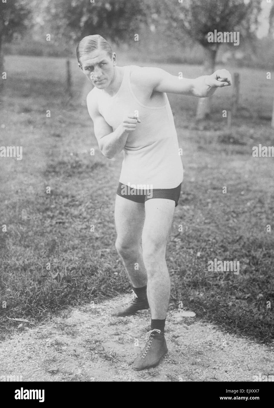 Georges Carpentier seen here in training for his bout against Ted (Kid ...