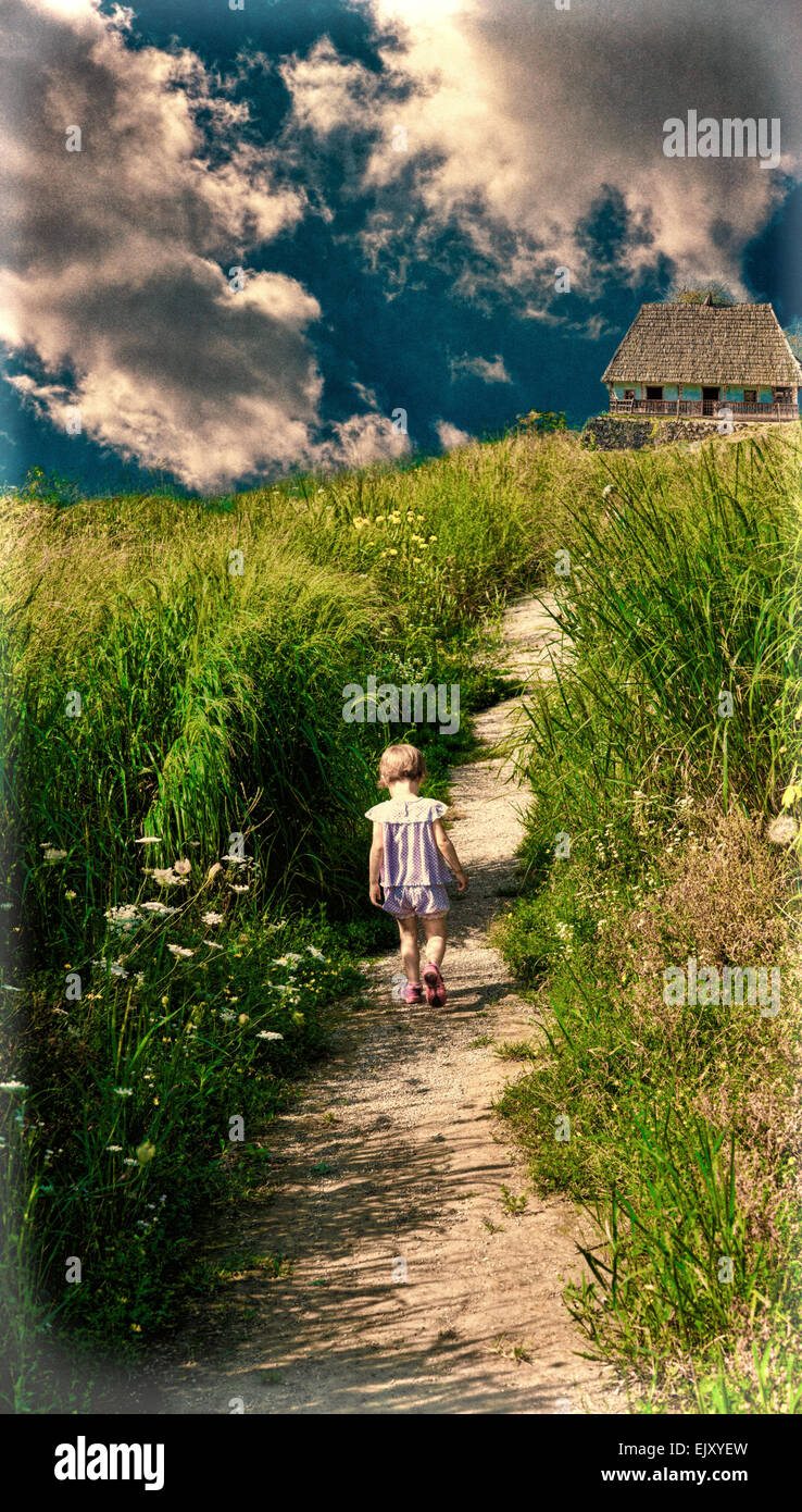 Photo pictures in the style of Vintage Grunge. Dark clouds in the dark ...