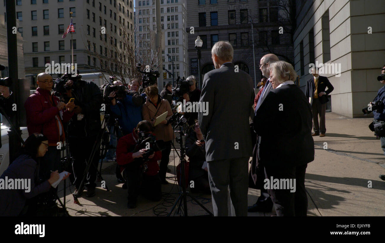 Baltimore, Maryland, USA. 2nd Apr, 2015. Bishop HEATHER COOK leaves the ...