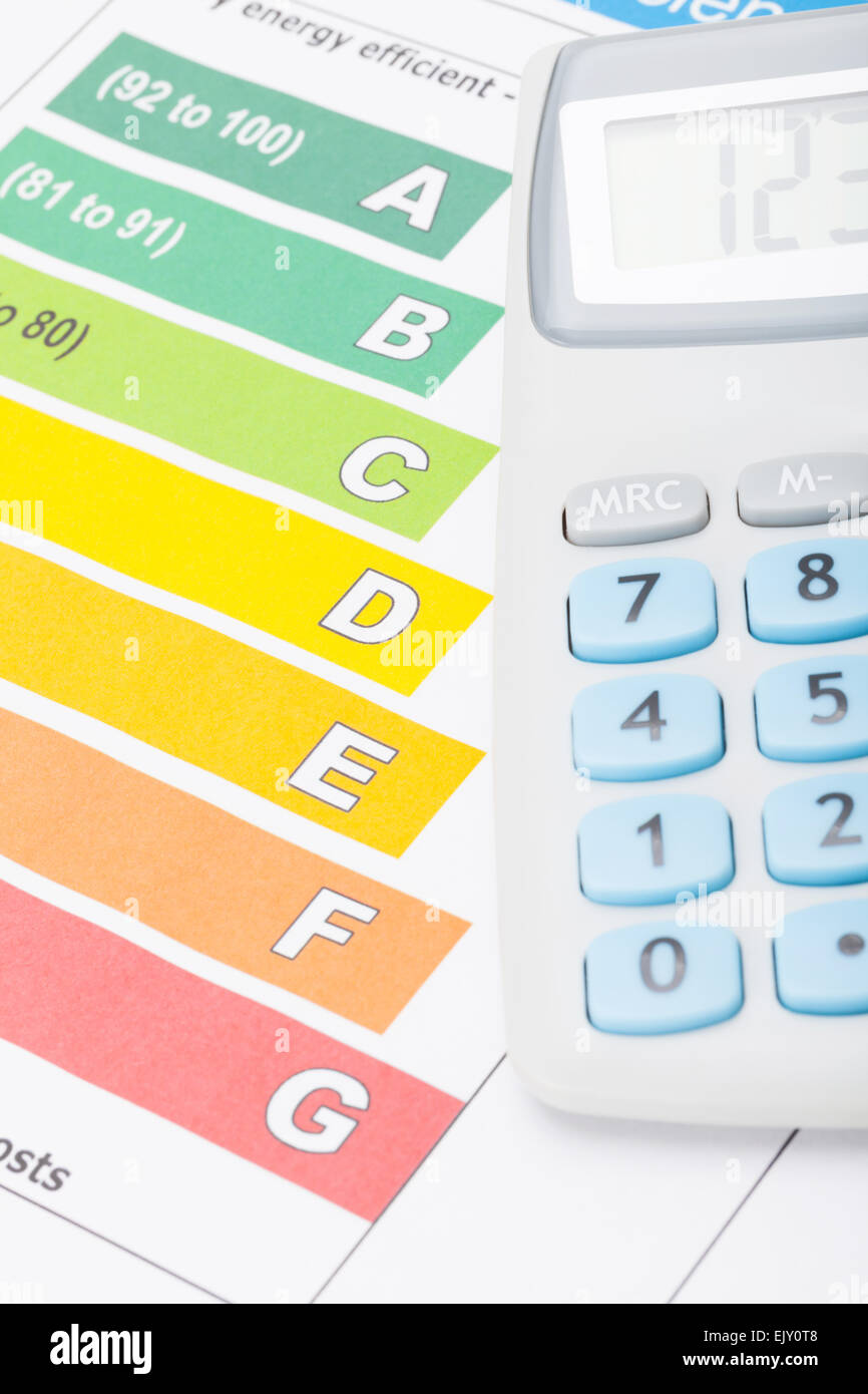 Energy efficiency chart and calculator Stock Photo - Alamy