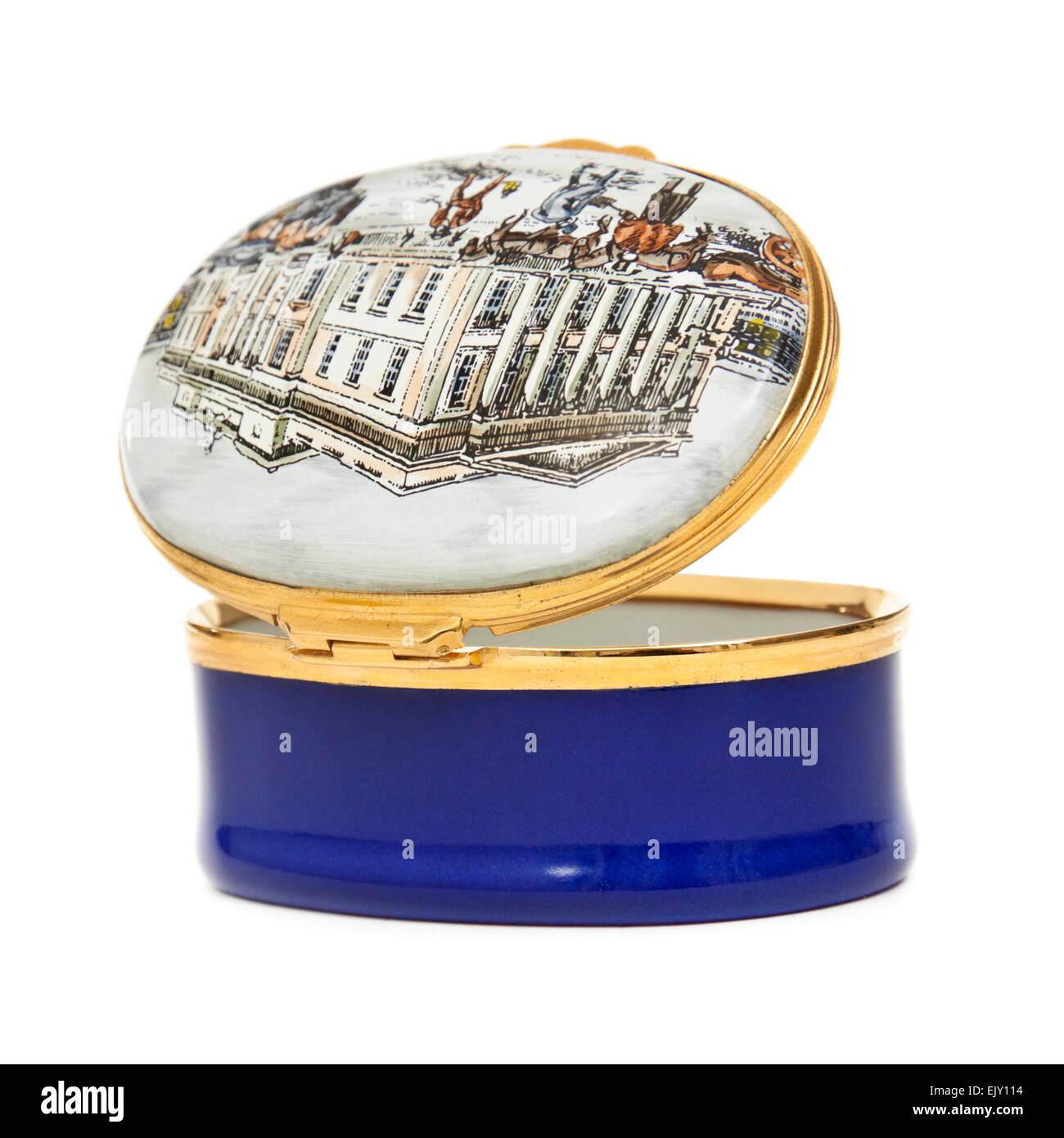 Vintage enamel box by Crummles & Co (Poole, Dorset, UK), commemorating ...