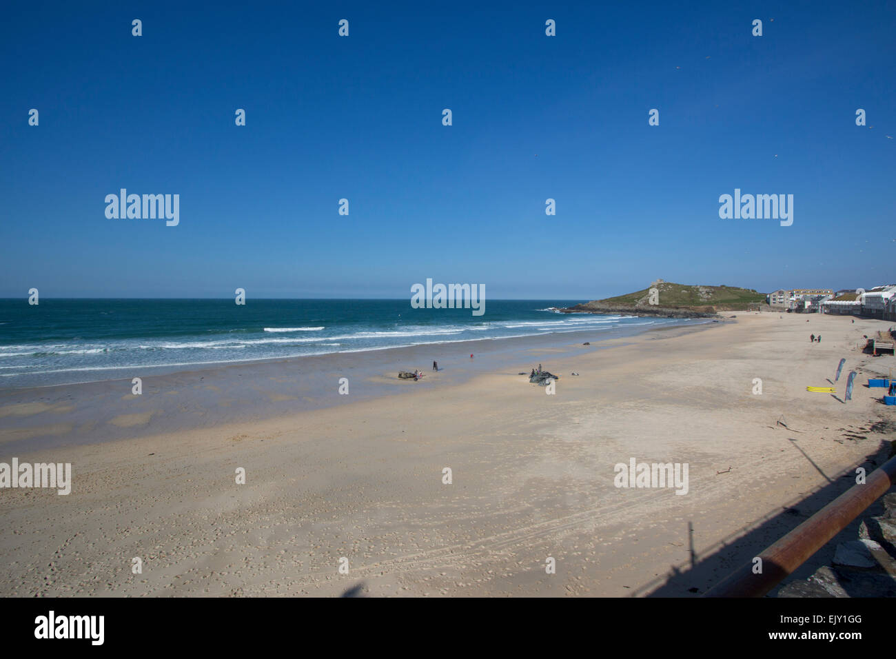 Beautiful clear blue skies over St Ives, Cornwall, England Stock Photo ...
