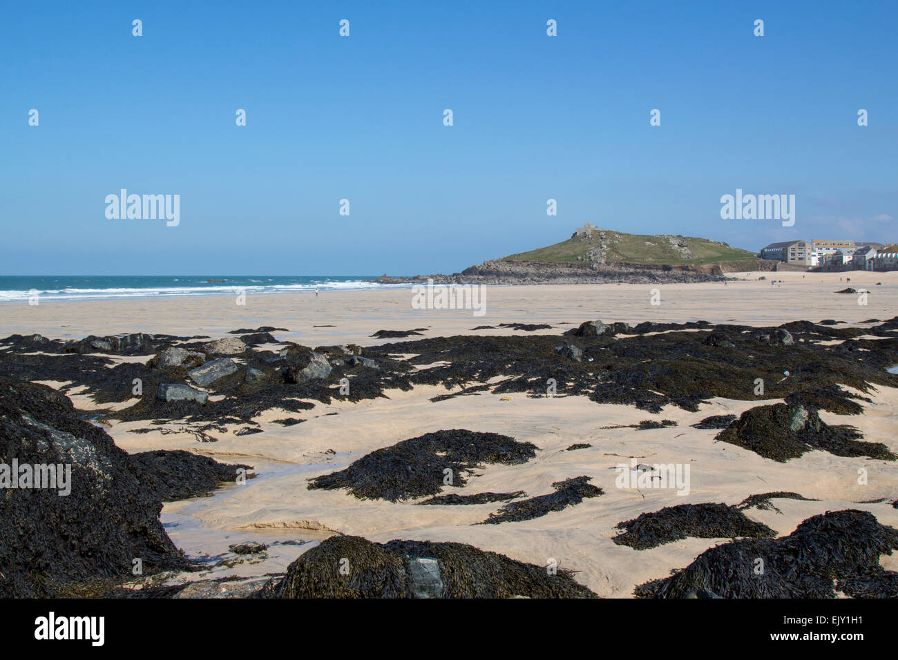 Beautiful clear blue skies over St Ives, Cornwall, England Stock Photo ...
