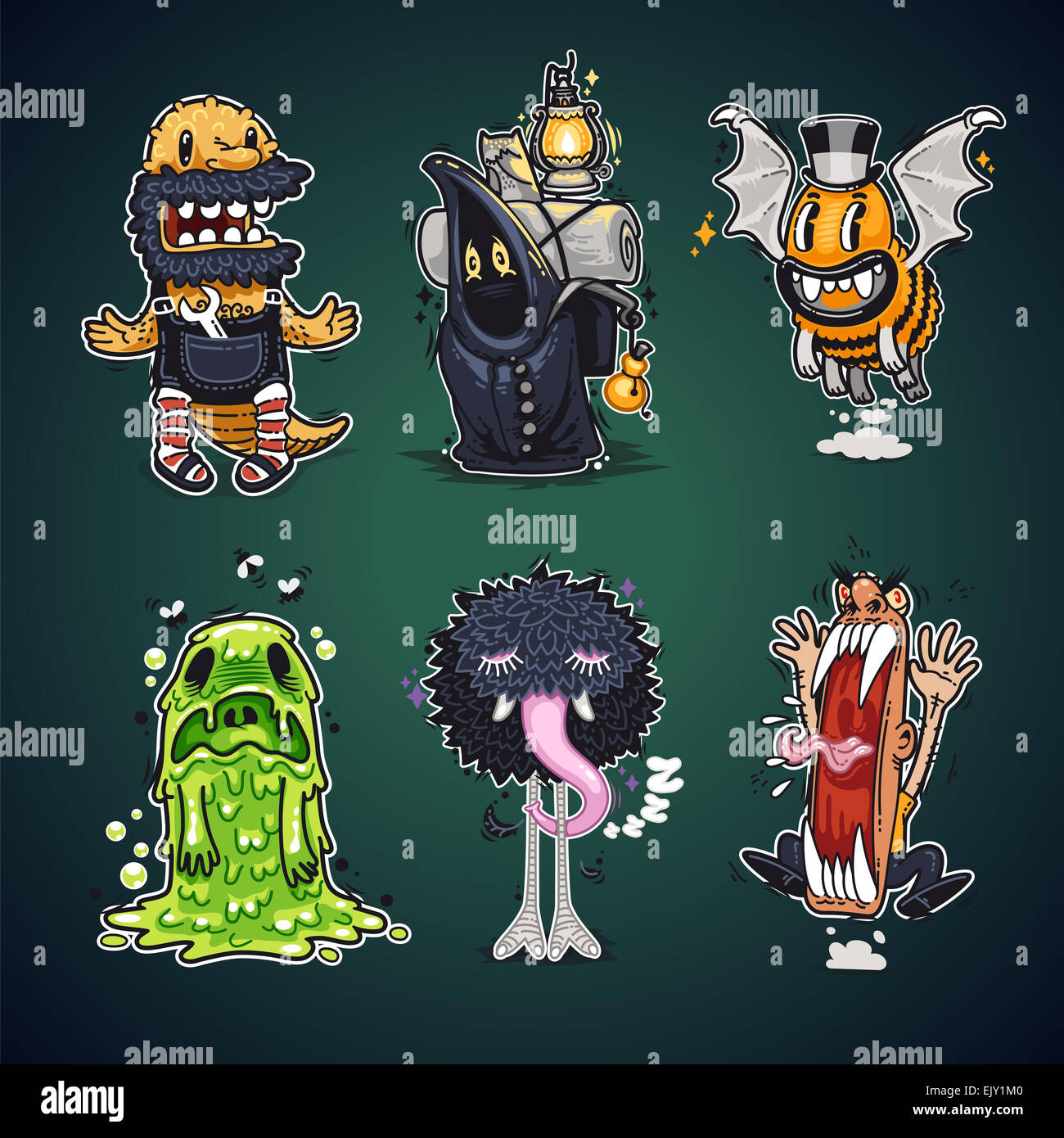 Cartoon Characters Set Stock Photo - Alamy