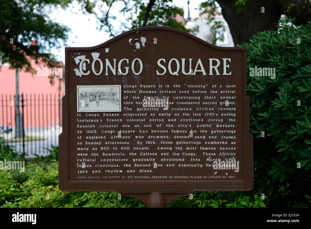 Congo Square sign history slaves slavery monument Louis Armstrong Park ...