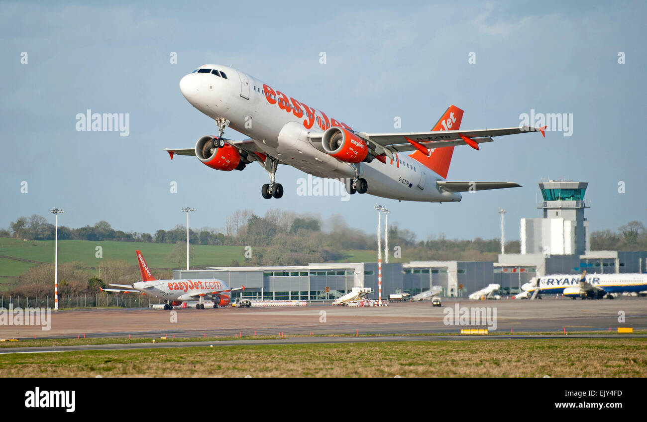 Easyjet passenger plane taking off from Bristol Airport in England, UK ...