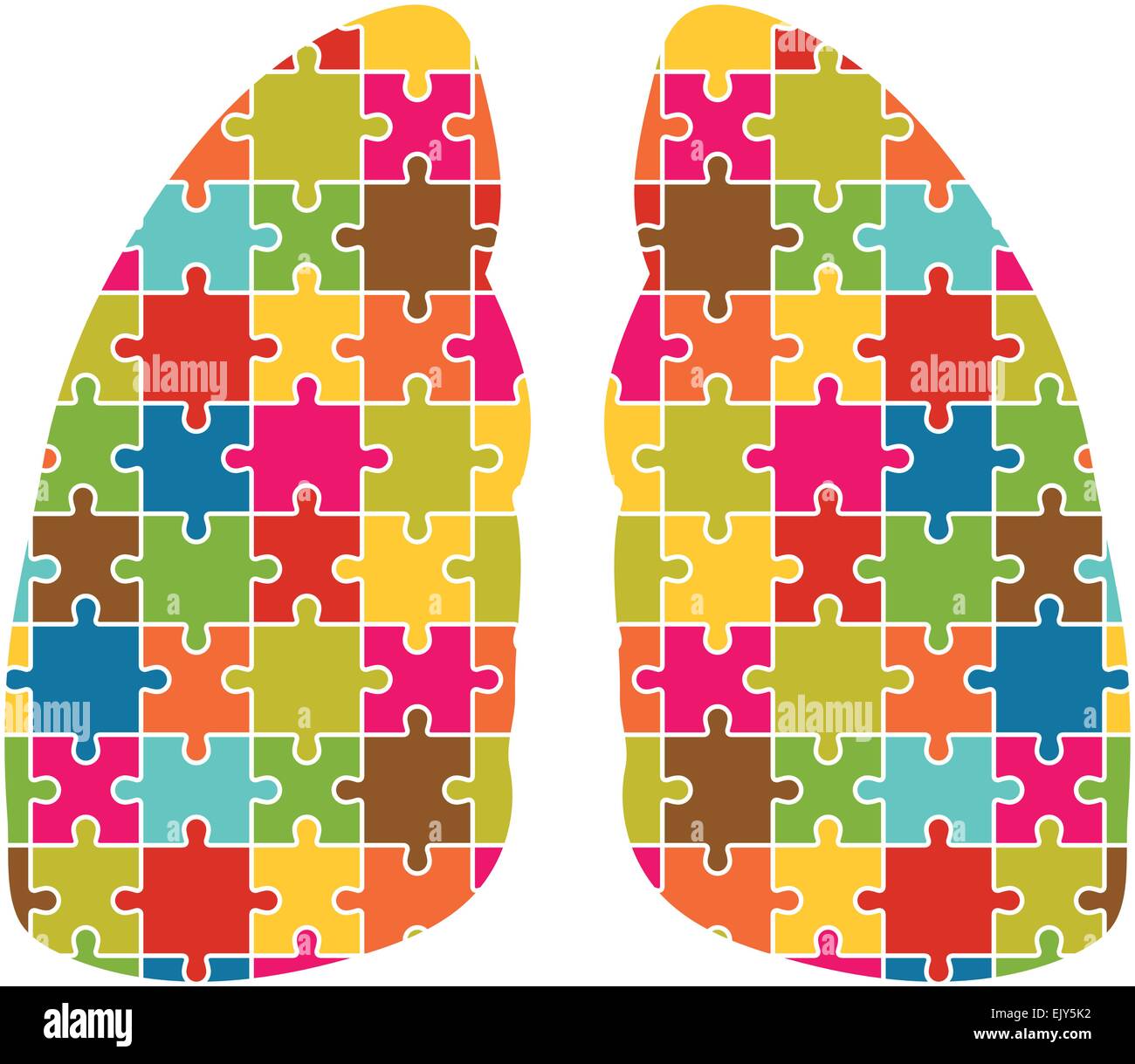 Human Lungs Jigsaw Puzzle Pieces Abstract Vector Stock Vector Image ...