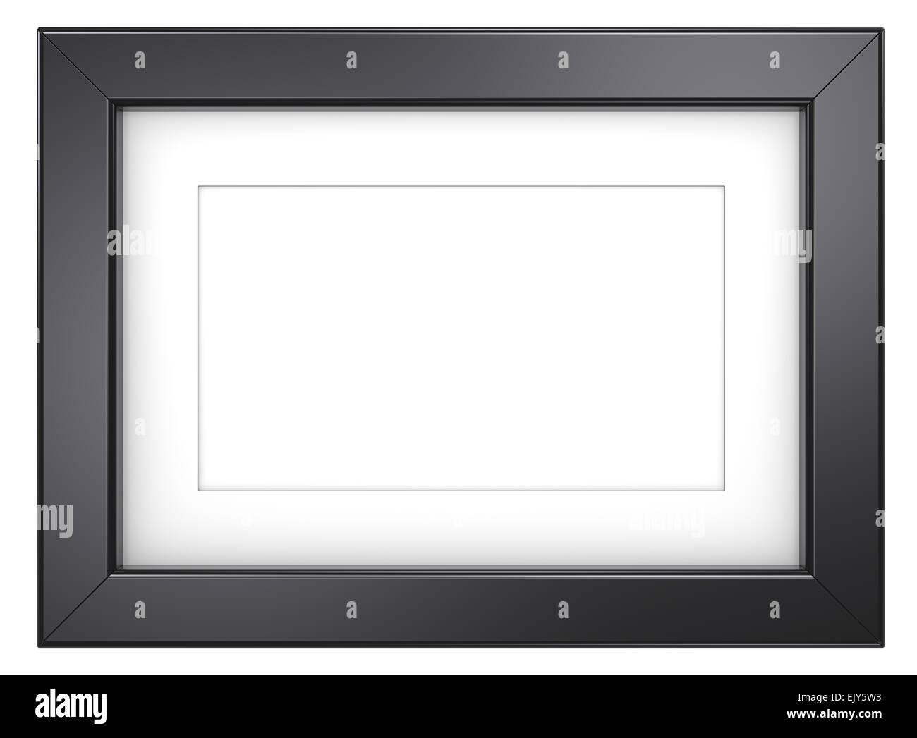 Picture frame with Passepartout. Black, isolated Stock Photo - Alamy