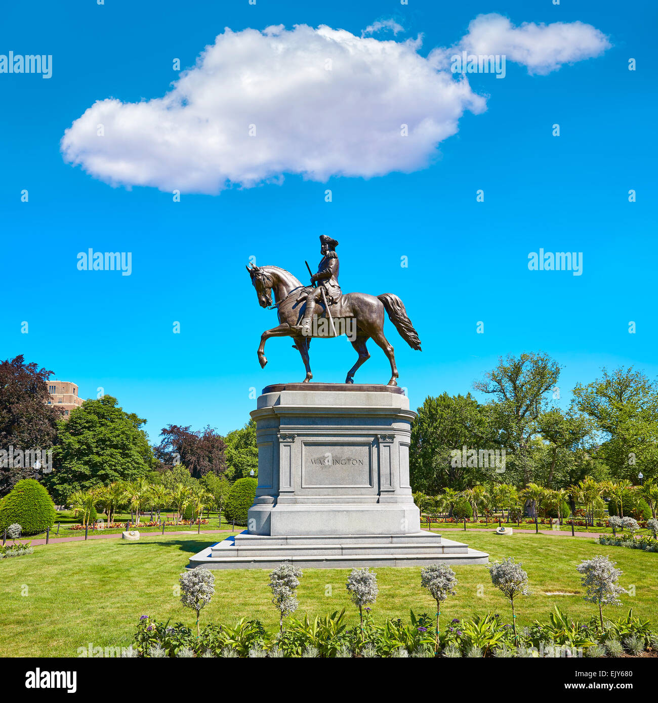 Boston Common George Washington monument at Massachusetts USA Stock ...