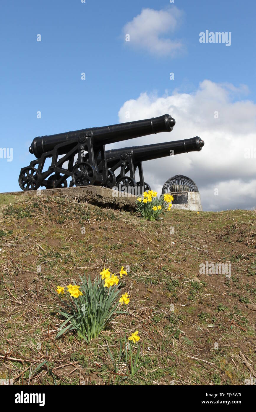 Cannon on Gowan Hill in springtime Stirling Scotland March 2015 Stock ...