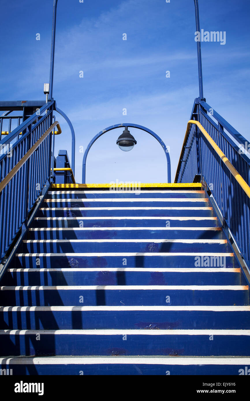 Stairway to exit a train station Stock Photo - Alamy