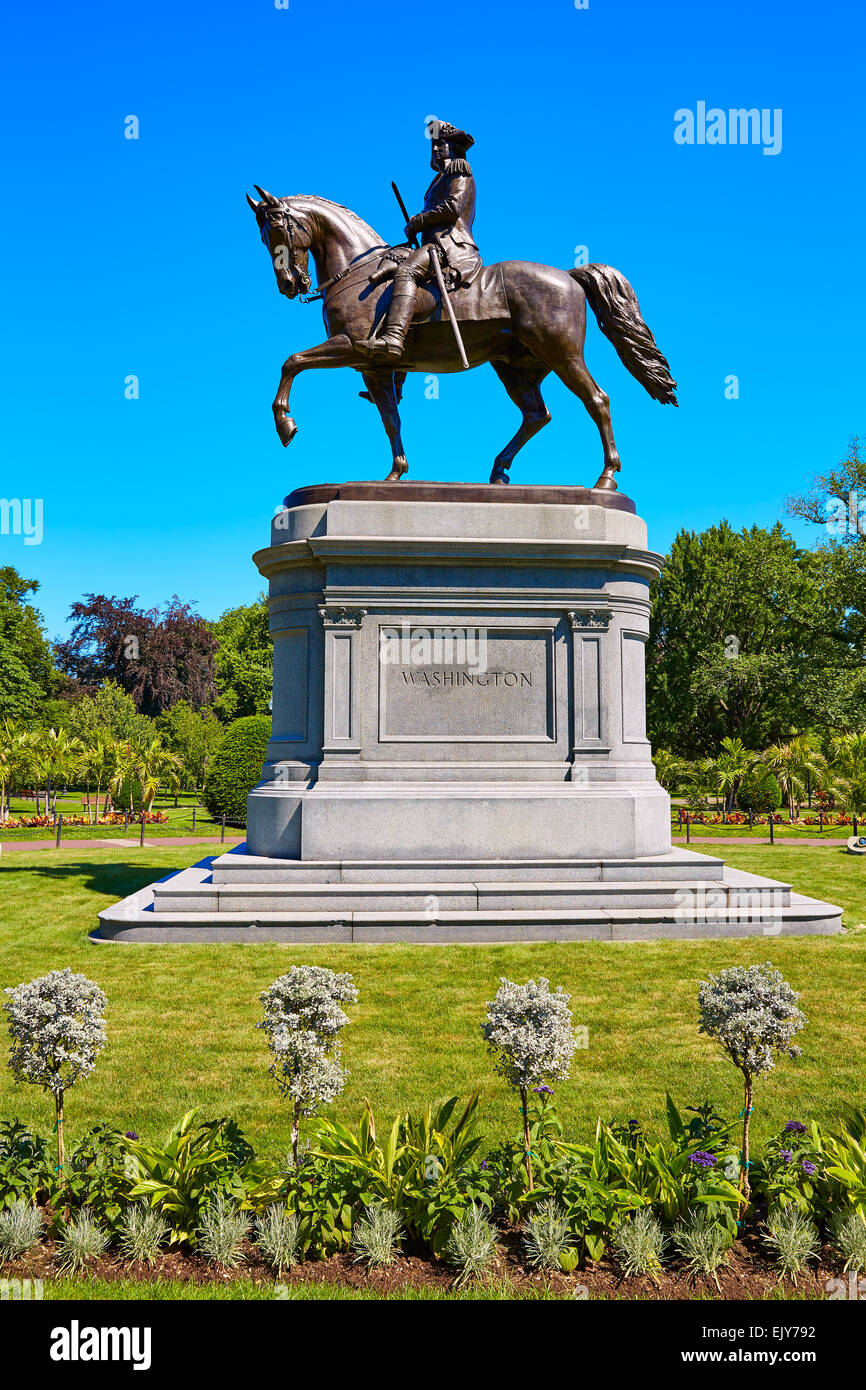 Boston Common George Washington monument at Massachusetts USA Stock ...