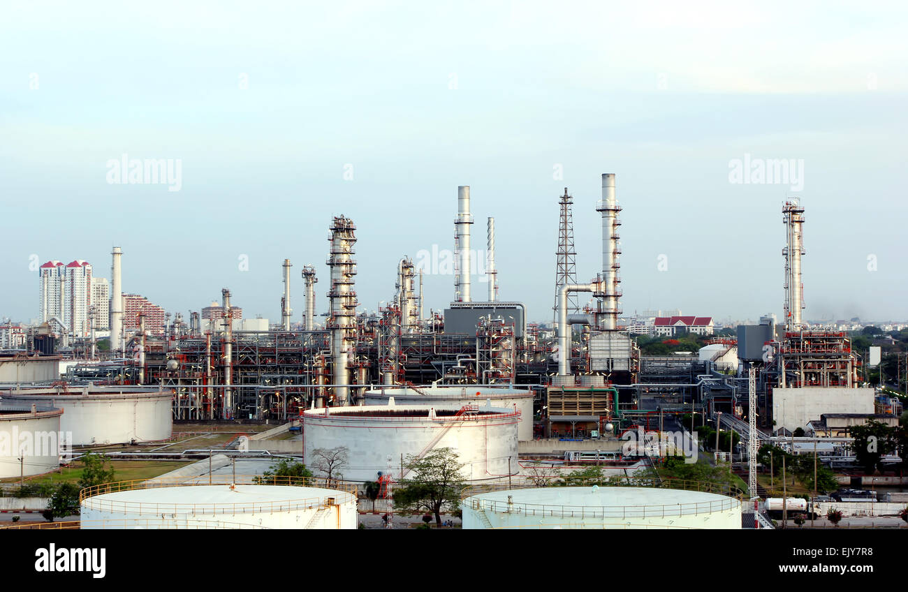 Oil refinery at day time Stock Photo - Alamy
