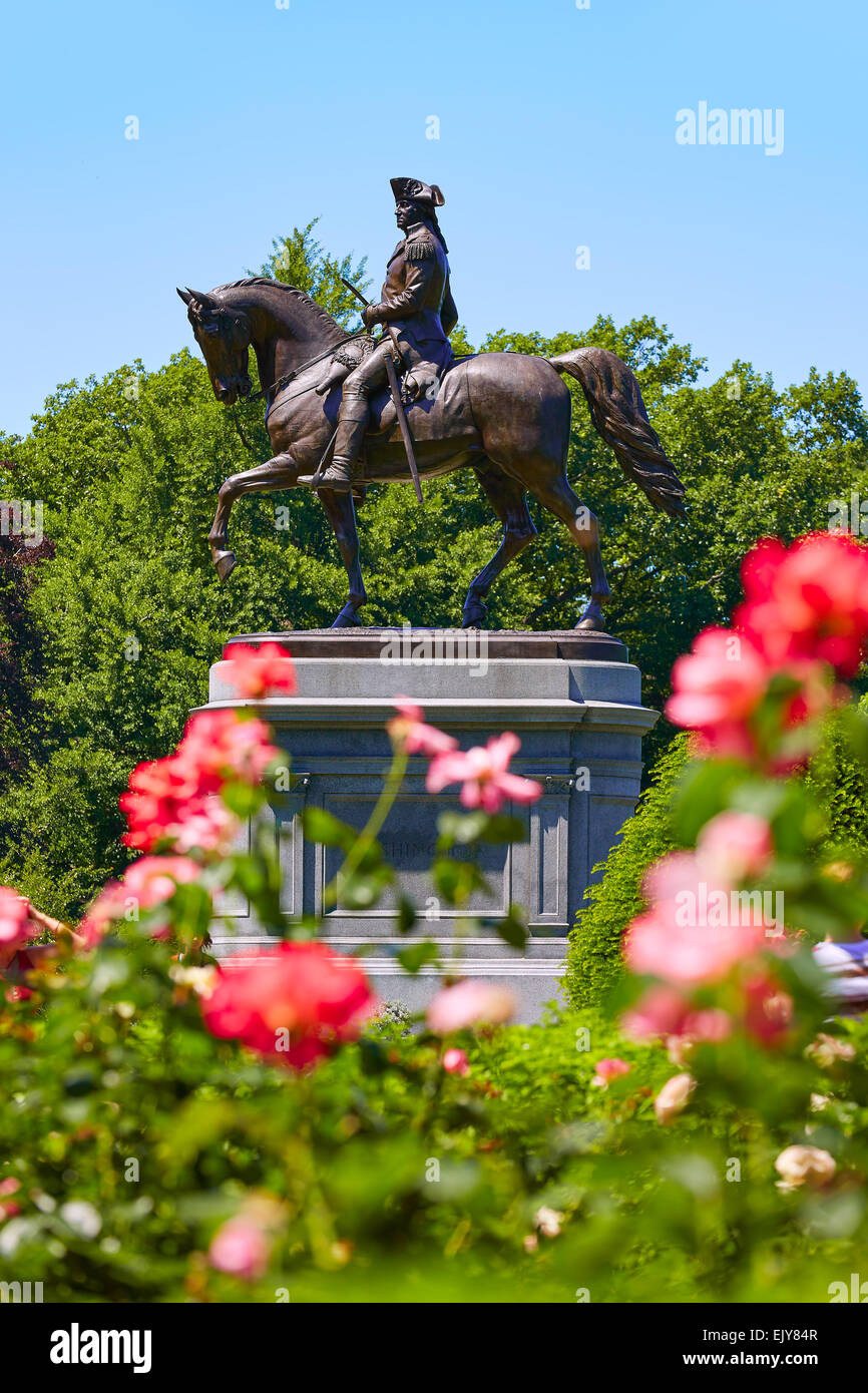 Boston Common George Washington monument at Massachusetts USA Stock ...
