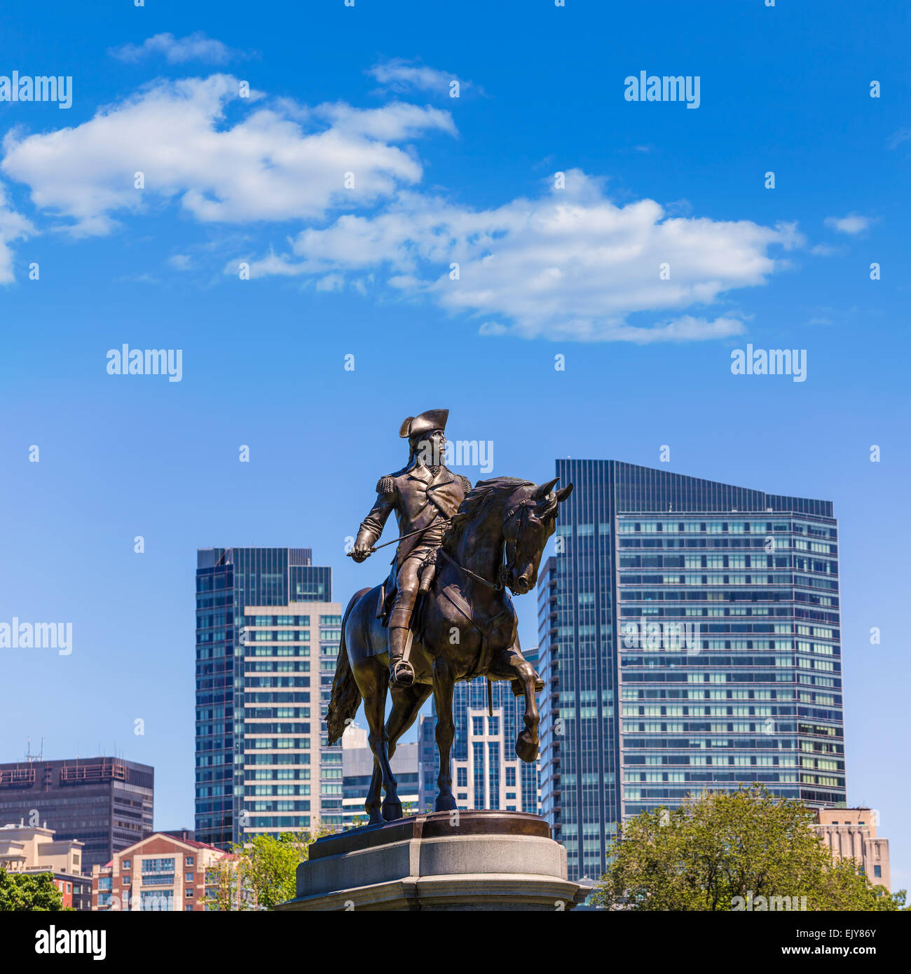 Boston Common George Washington monument at Massachusetts USA Stock ...