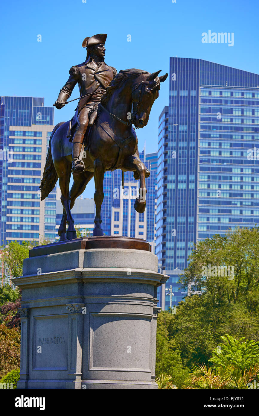 Boston Common George Washington monument at Massachusetts USA Stock ...