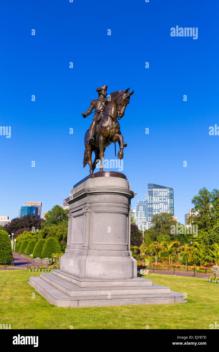 Boston Common George Washington monument at Massachusetts USA Stock ...