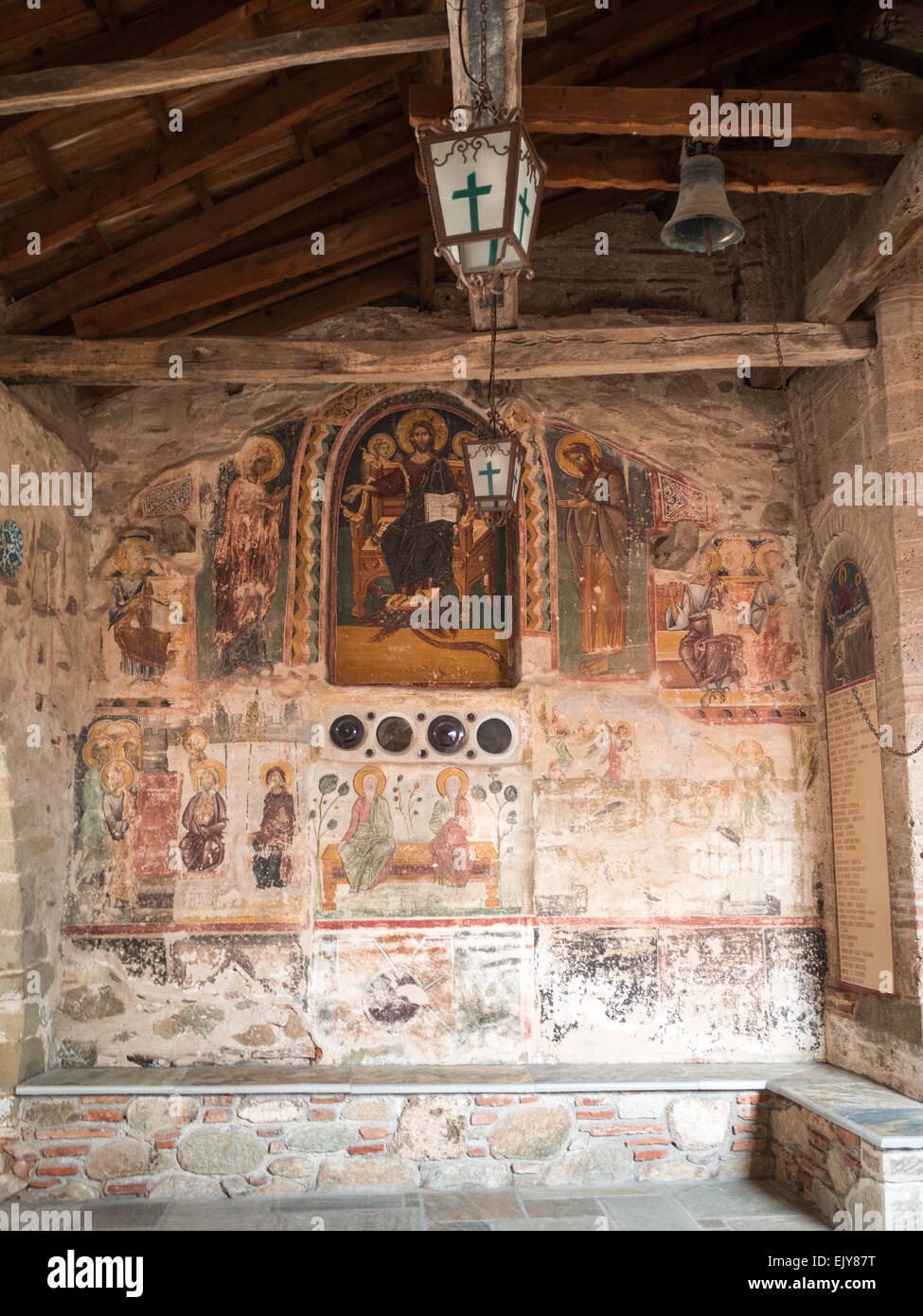 Wall fresco at Meteora Monastery Moni Megalou Meteorou Stock Photo - Alamy