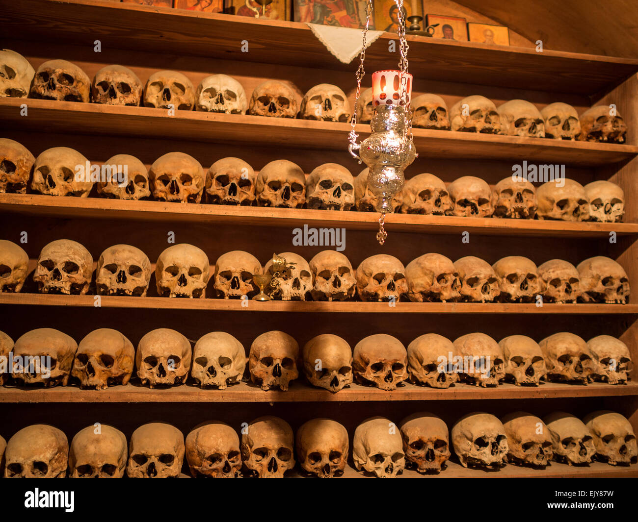 Monk skulls at Meteora Monastery Moni Megalou Meteorou Stock Photo - Alamy