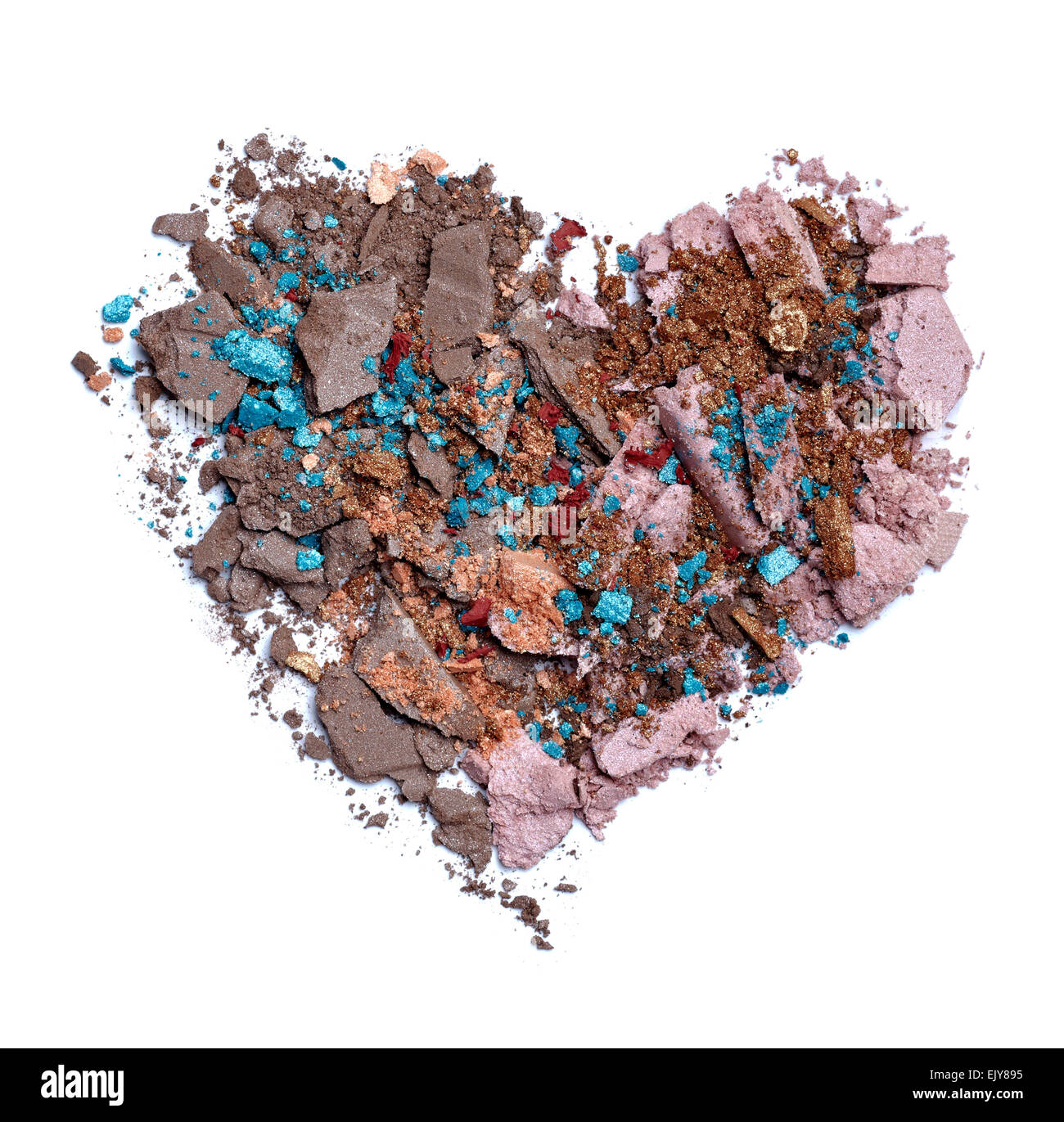 close up of face cream powder heart shape on white background Stock ...