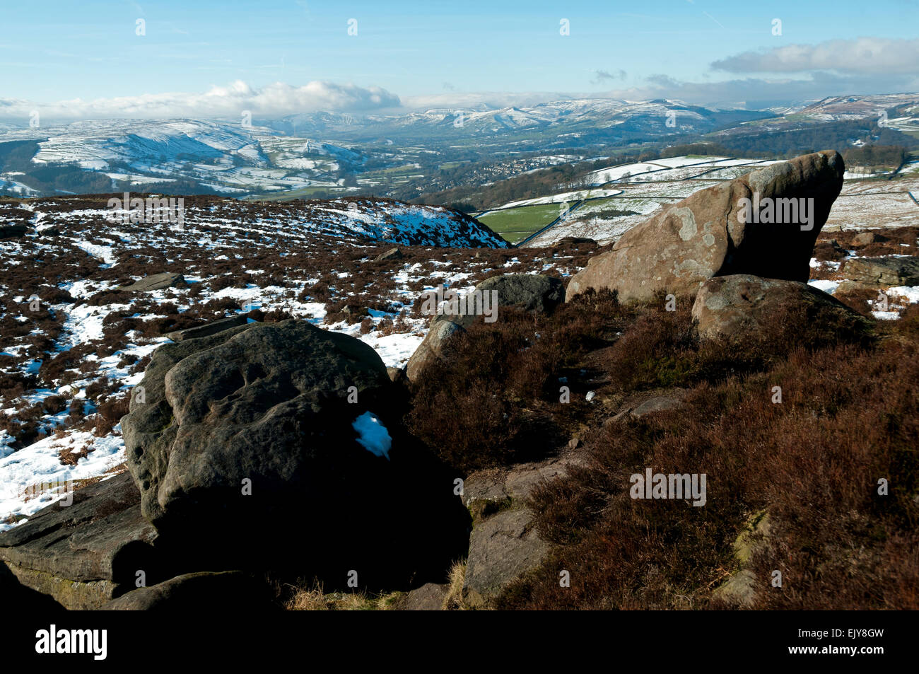 On Higger Tor, near Hathersage, Peak District, Derbyshire, England, UK ...