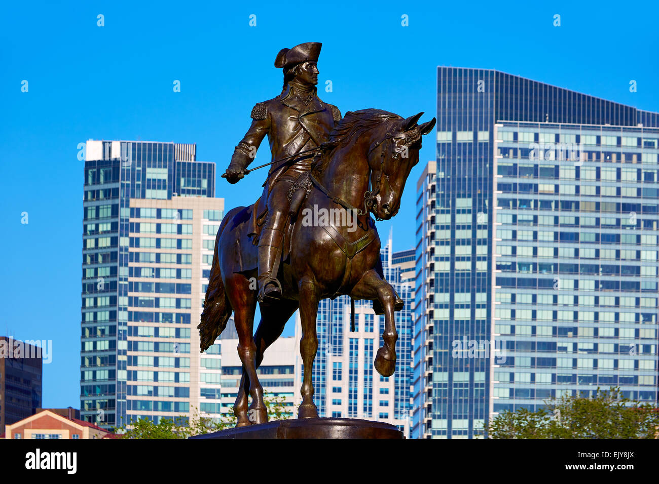 Boston Common George Washington monument at Massachusetts USA Stock ...