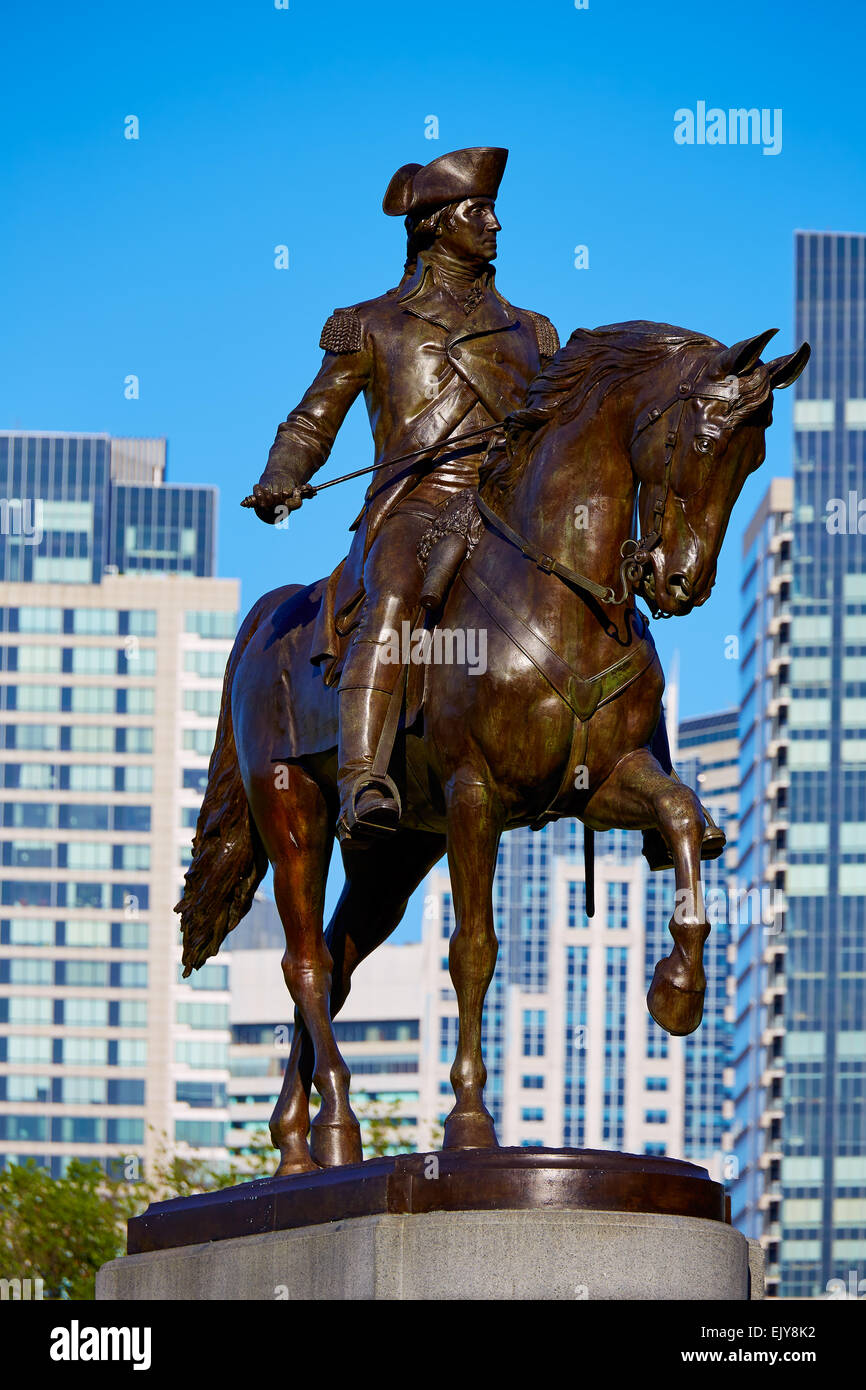 Boston Common George Washington monument at Massachusetts USA Stock ...