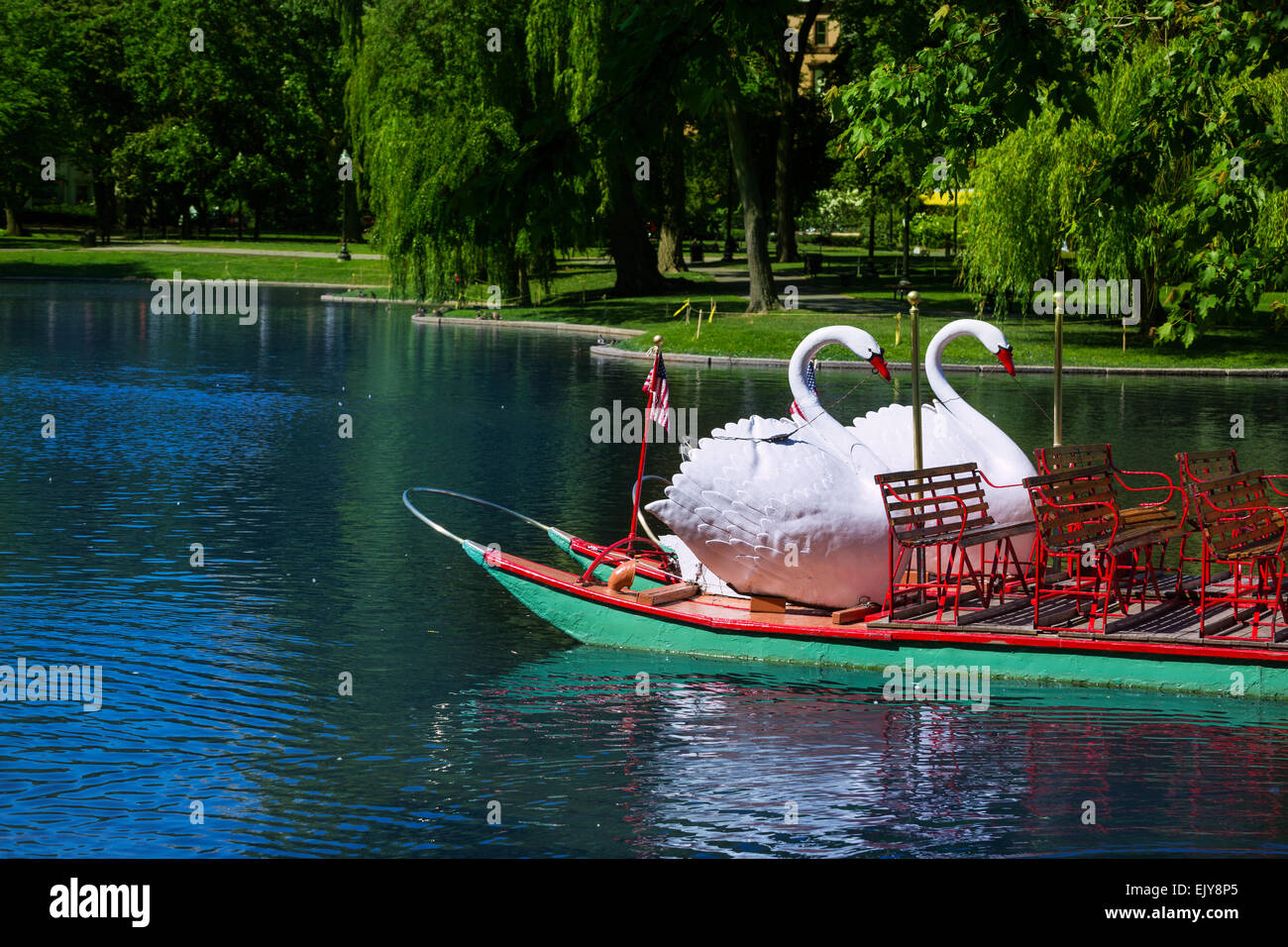 Boston Common public garden Swan boats in Massachusetts USA Stock Photo ...